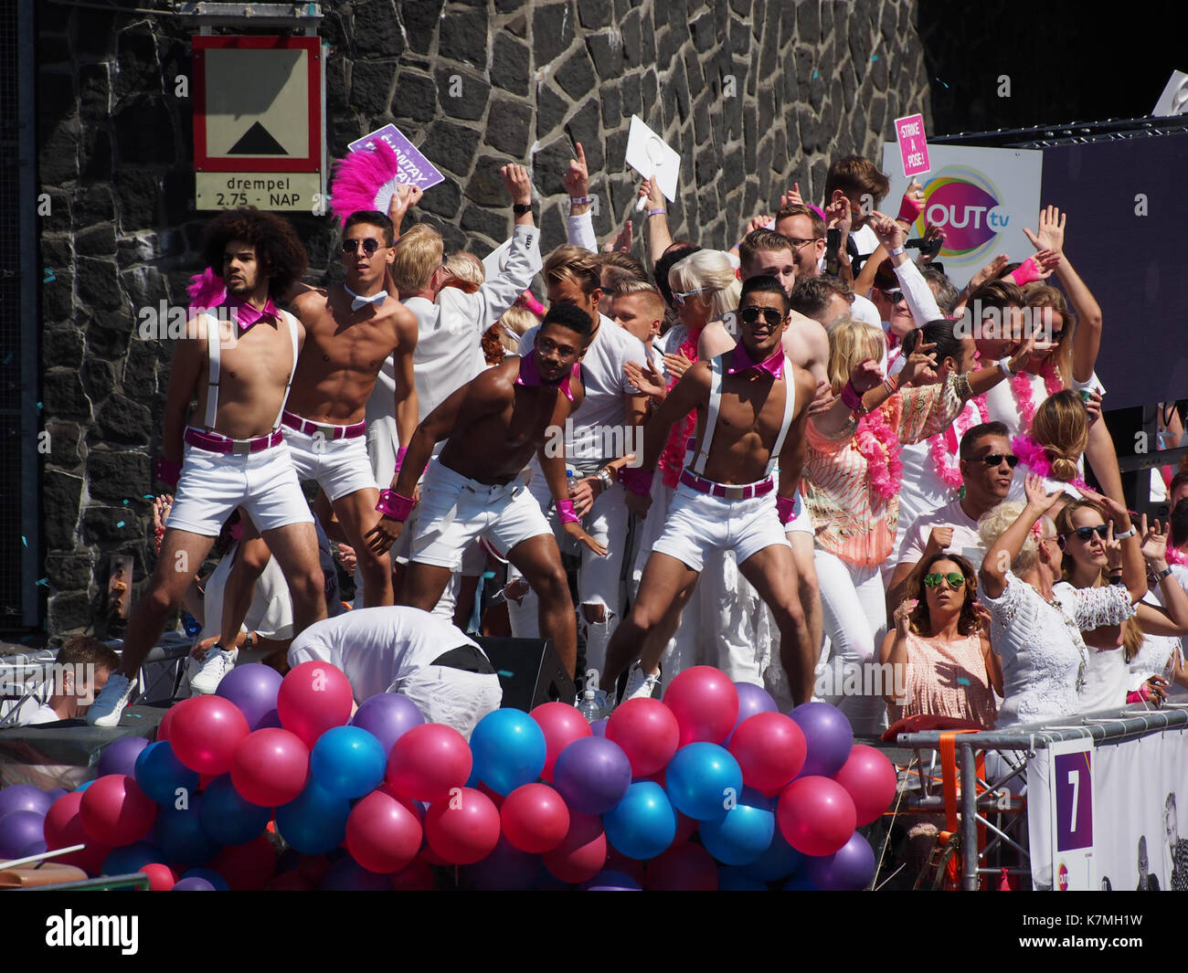 Boat 7 in the Canal Parade Amsterdam 2017, part of the city's Pride ...