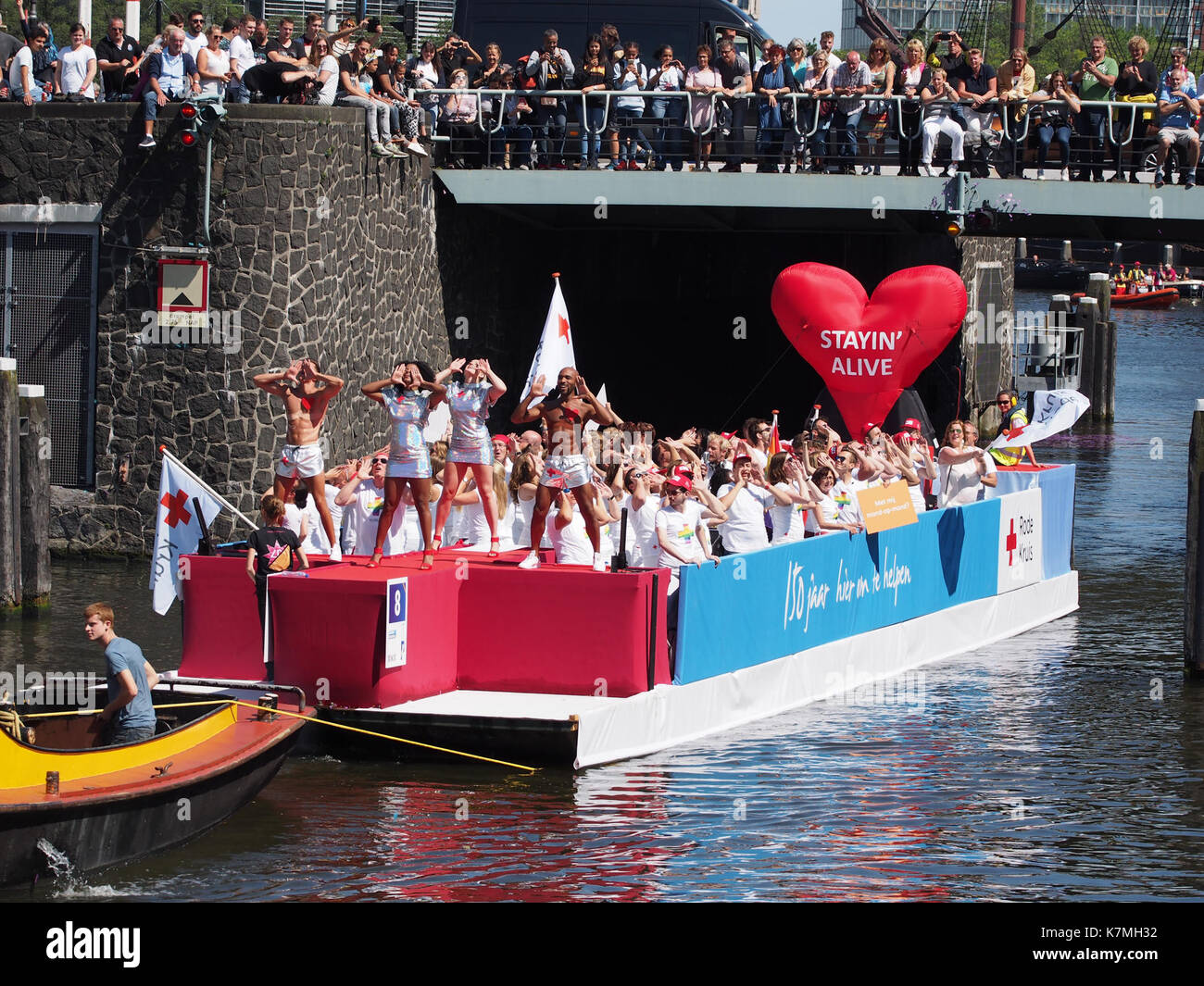This image captures a boat in the 2017 Canal Parade in Amsterdam ...