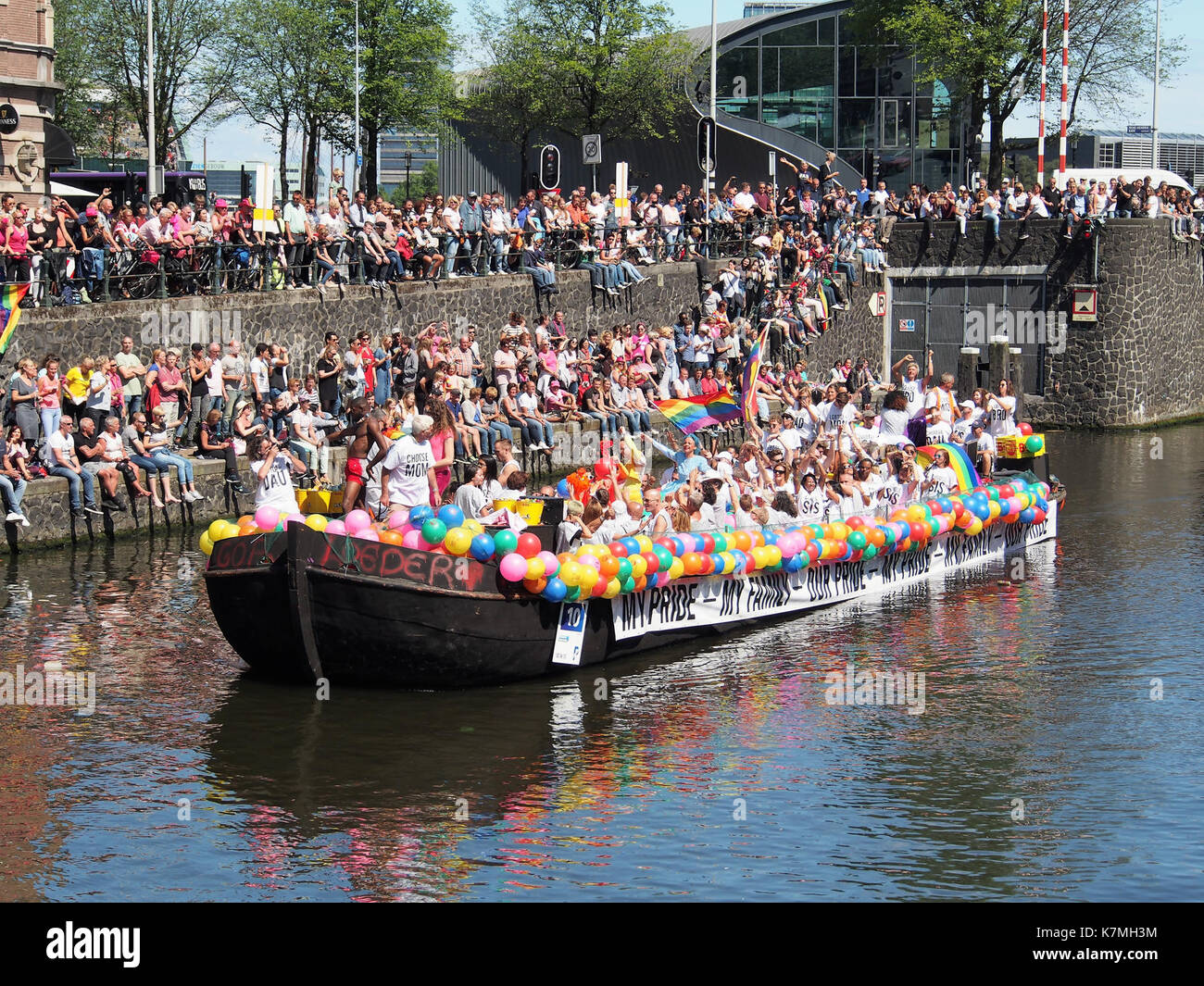 The 'My Pride My Family' boat participated in the 2017 Canal Parade in ...