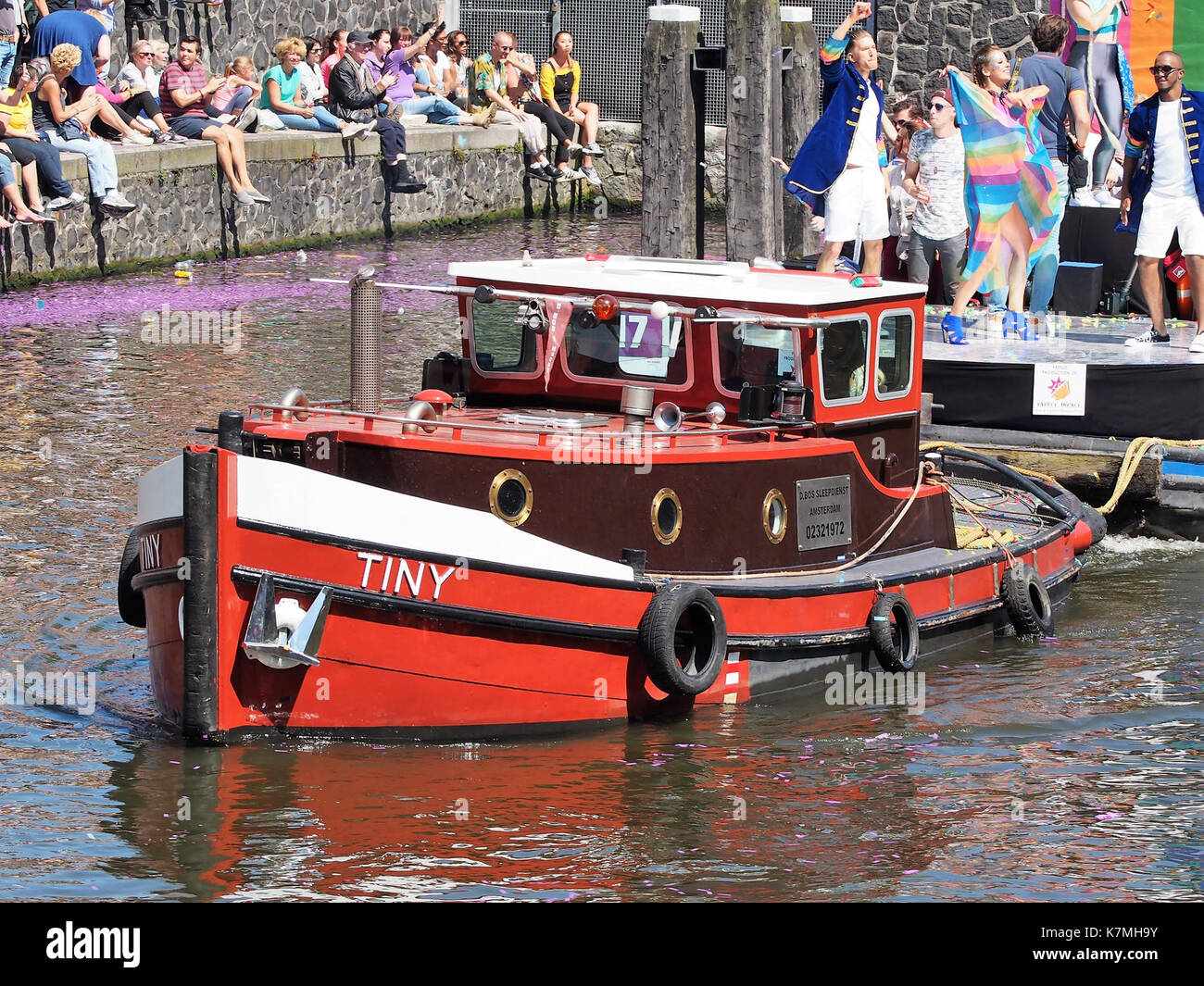This photograph from the 2017 Amsterdam Canal Parade shows Boat 17, the ...