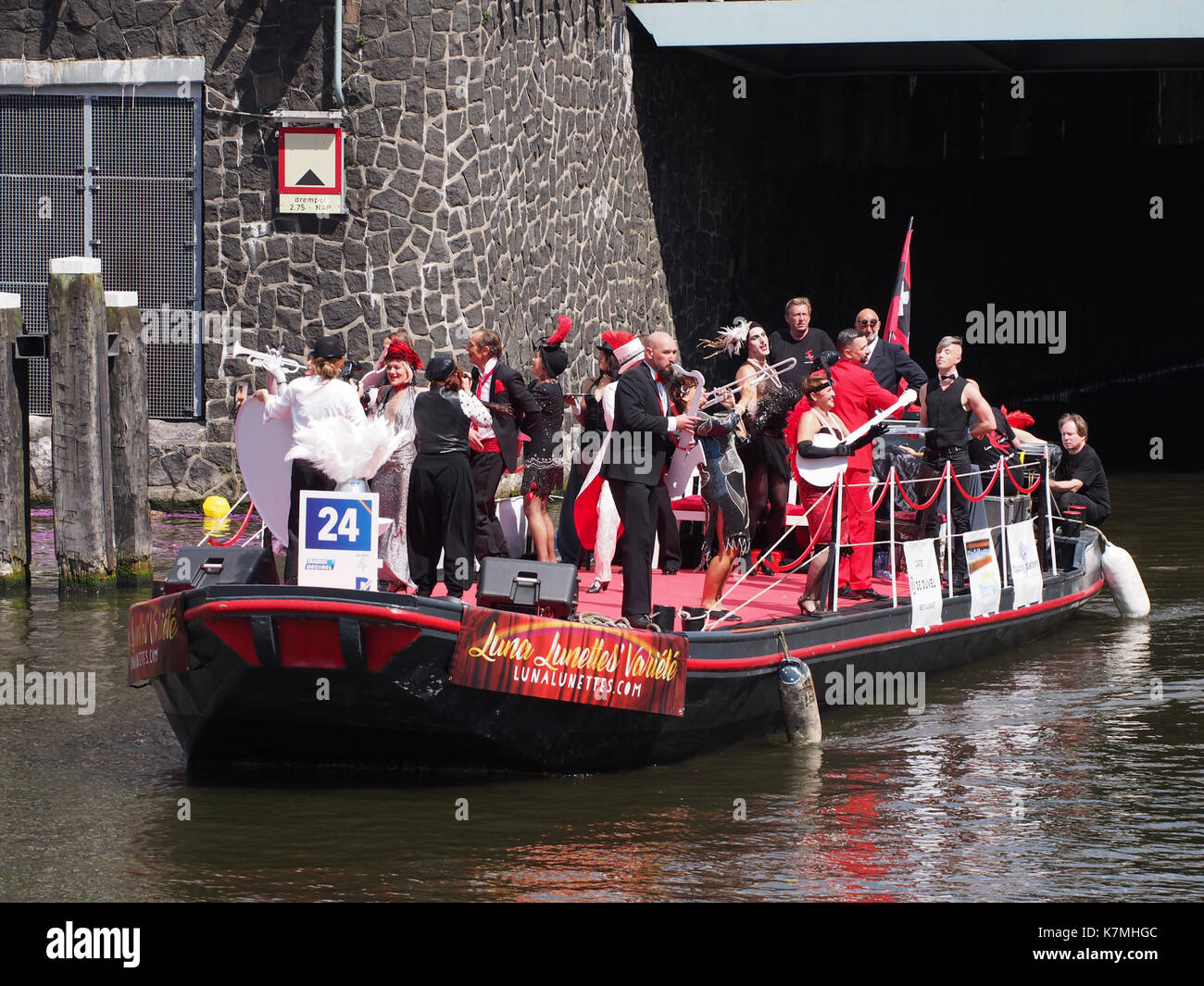 This photo from the 2017 Canal Parade in Amsterdam captures Boat 24 ...