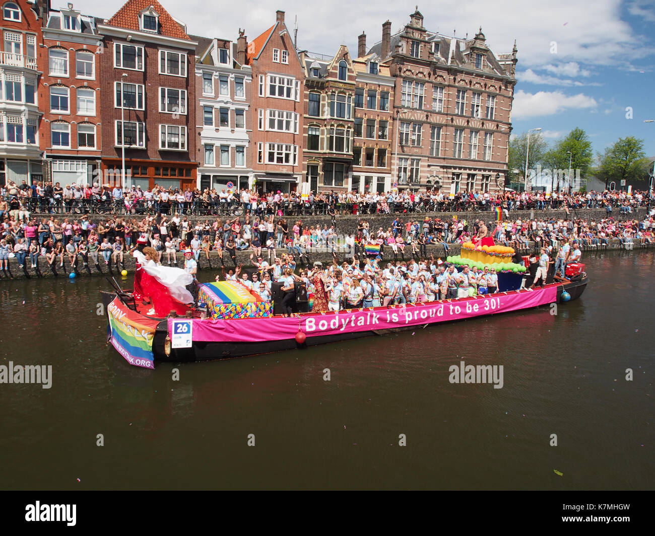 A photo from the 2017 Canal Parade in Amsterdam, showcasing Boat 26 ...
