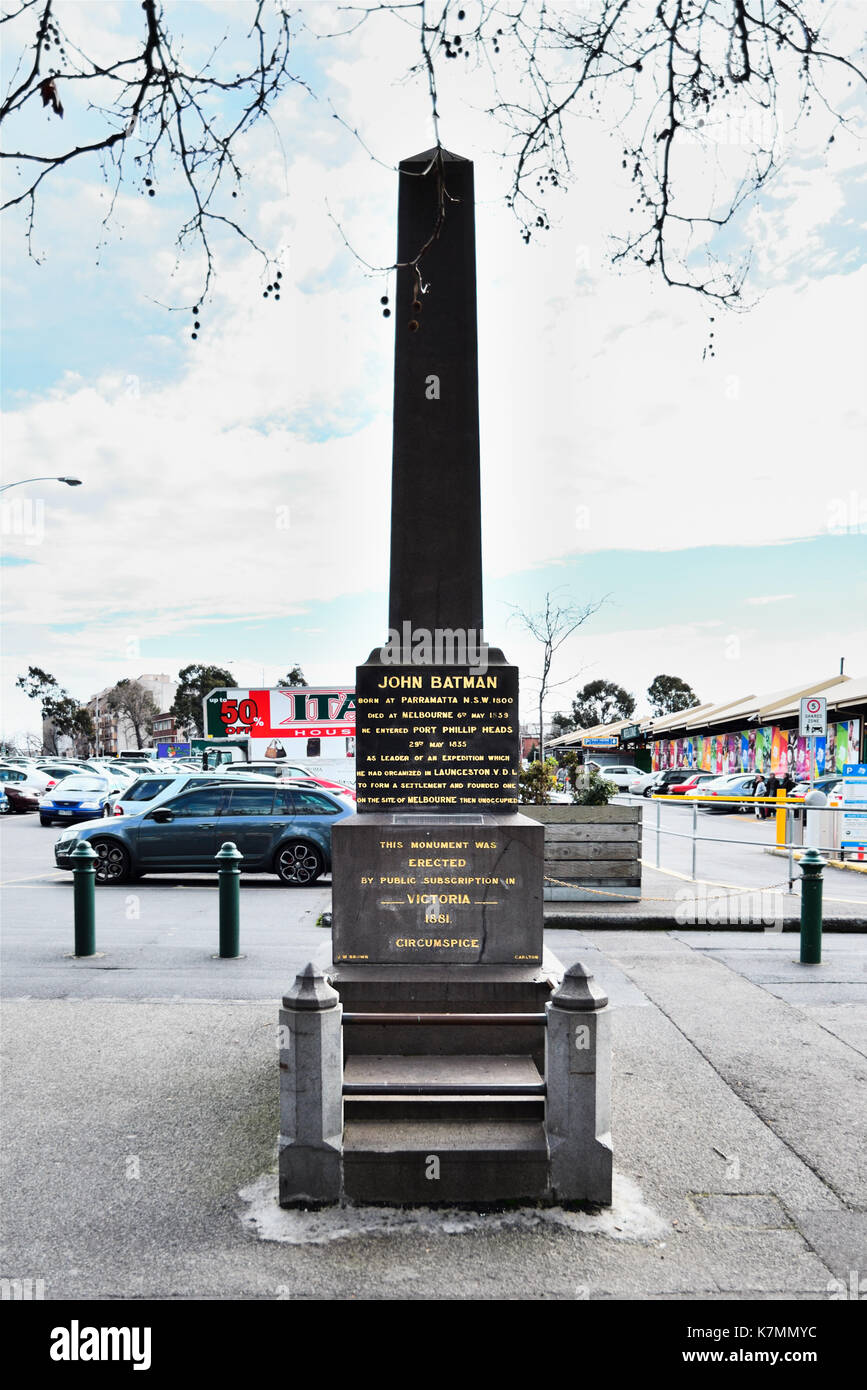 Small Monument to John Batman outside Australia Melbourne Queen ...