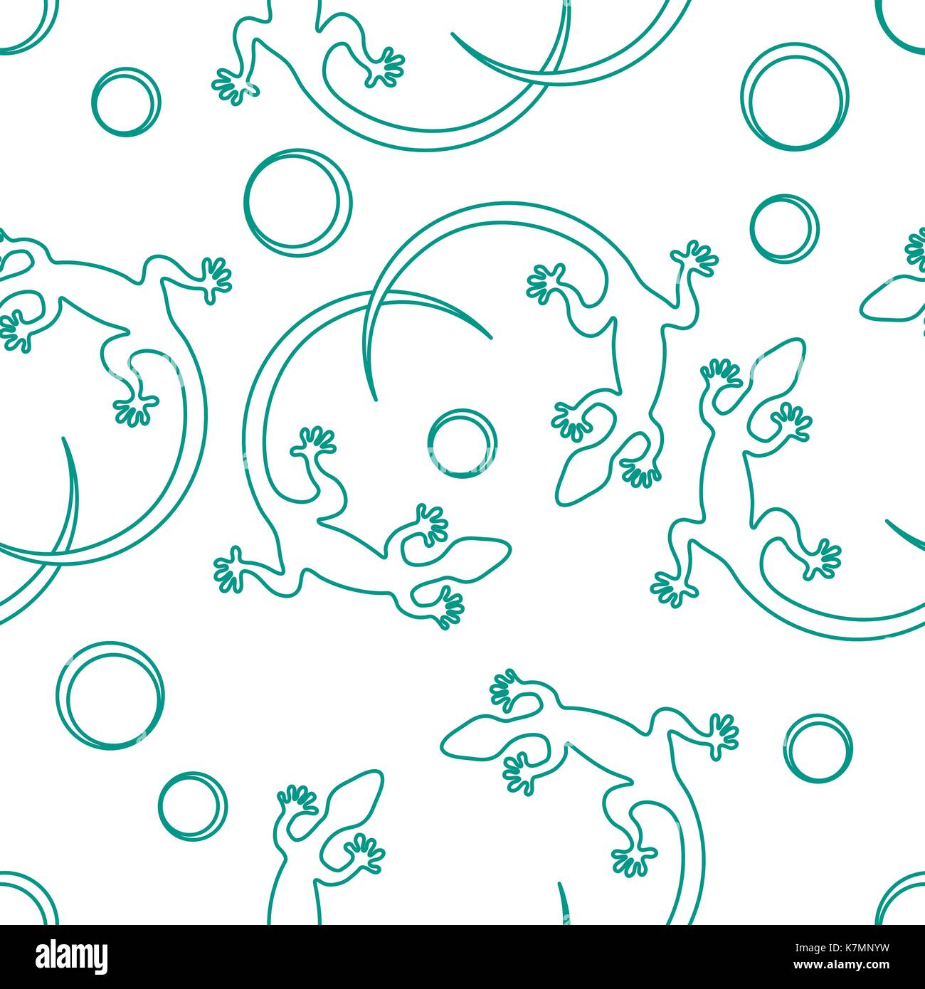 Cute seamless pattern with lizards and circles. Design for poster or ...