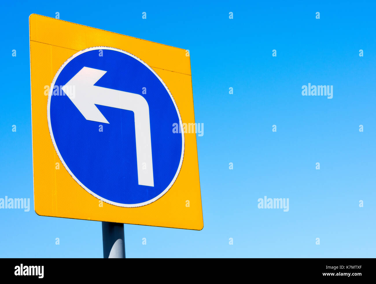 Turn left road sign hi-res stock photography and images - Alamy