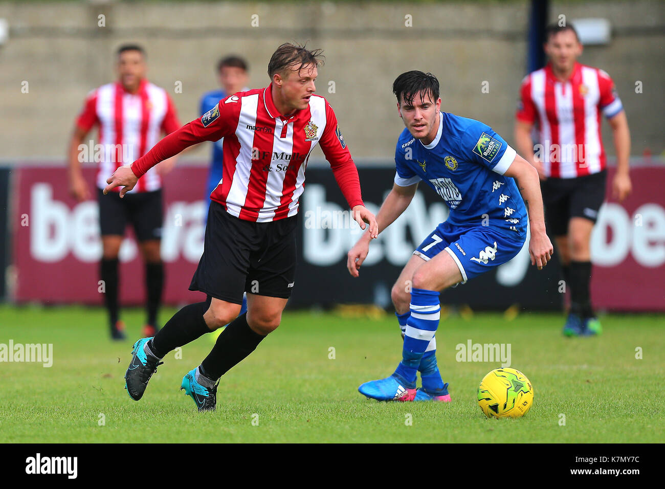 George Purcell of Hornchurch evades Ricky Light of Hertford Town during ...