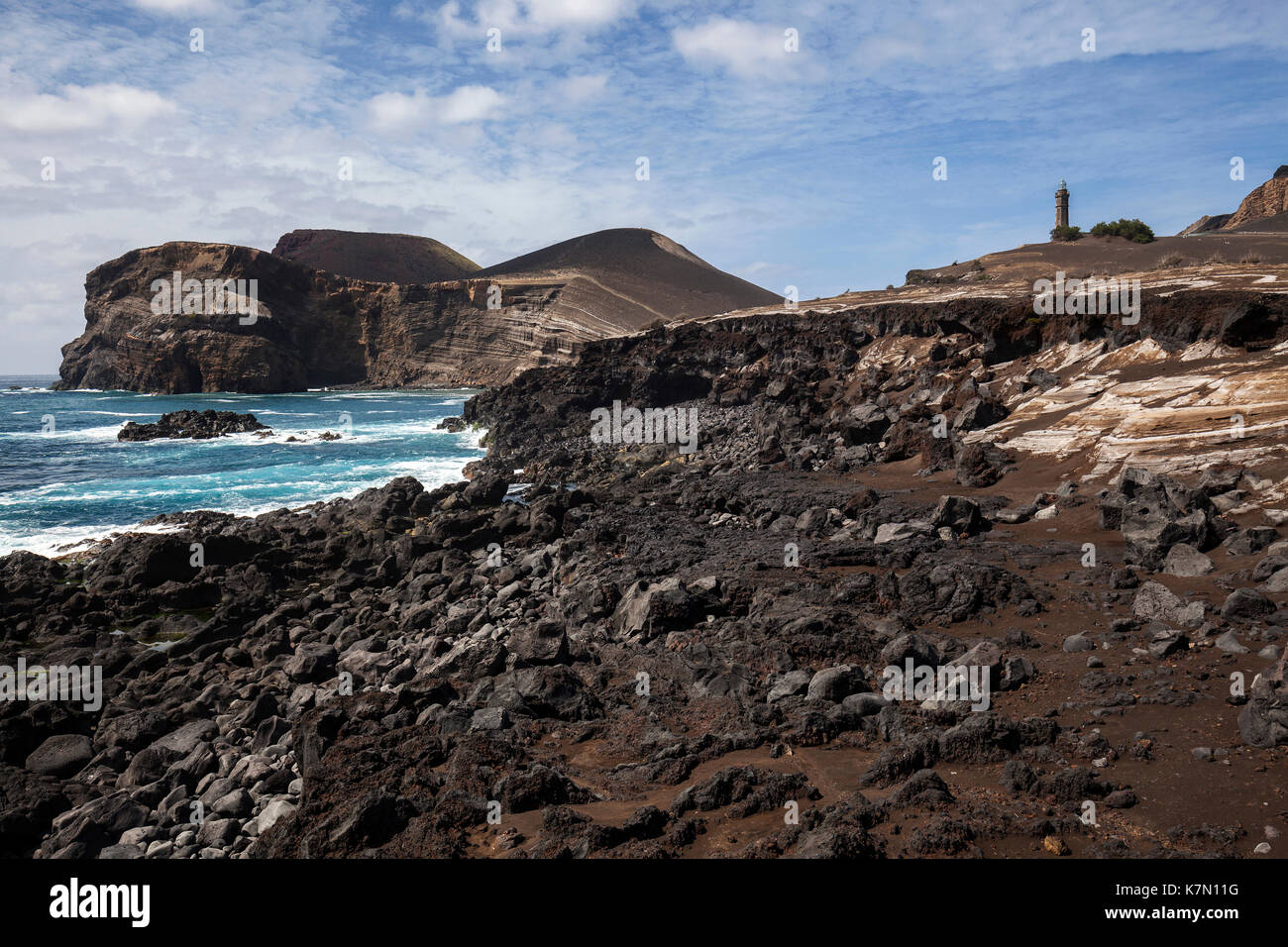 Volcanic landscape, Vulcão dos Capelinhos, Ponta dos Capelinhos, rear ...