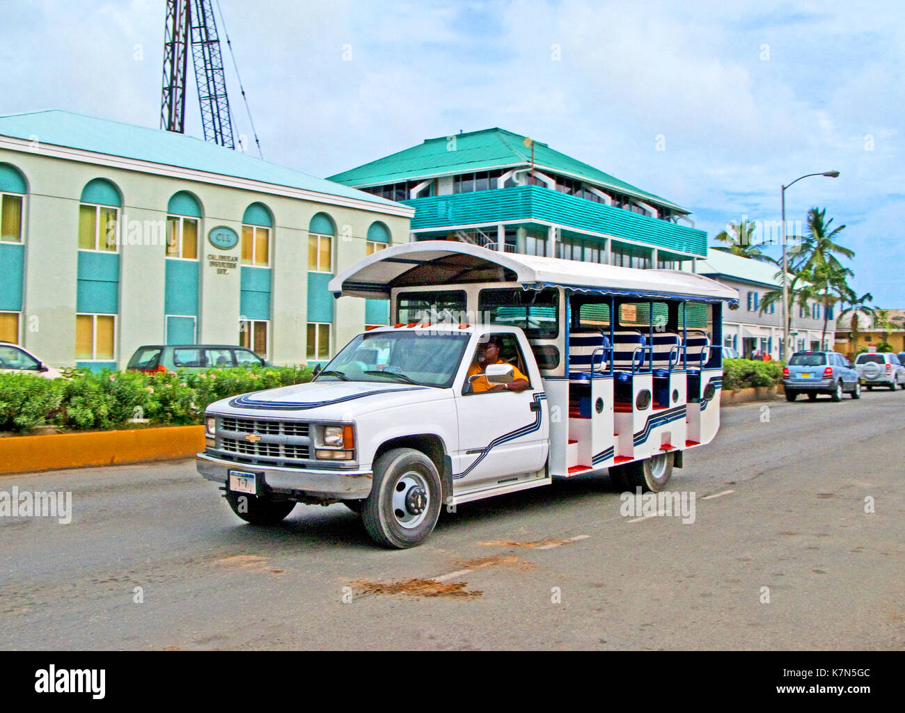 Roadtown, British Virgin Island, Tortola, Bus, Caribbean Stock Photo ...