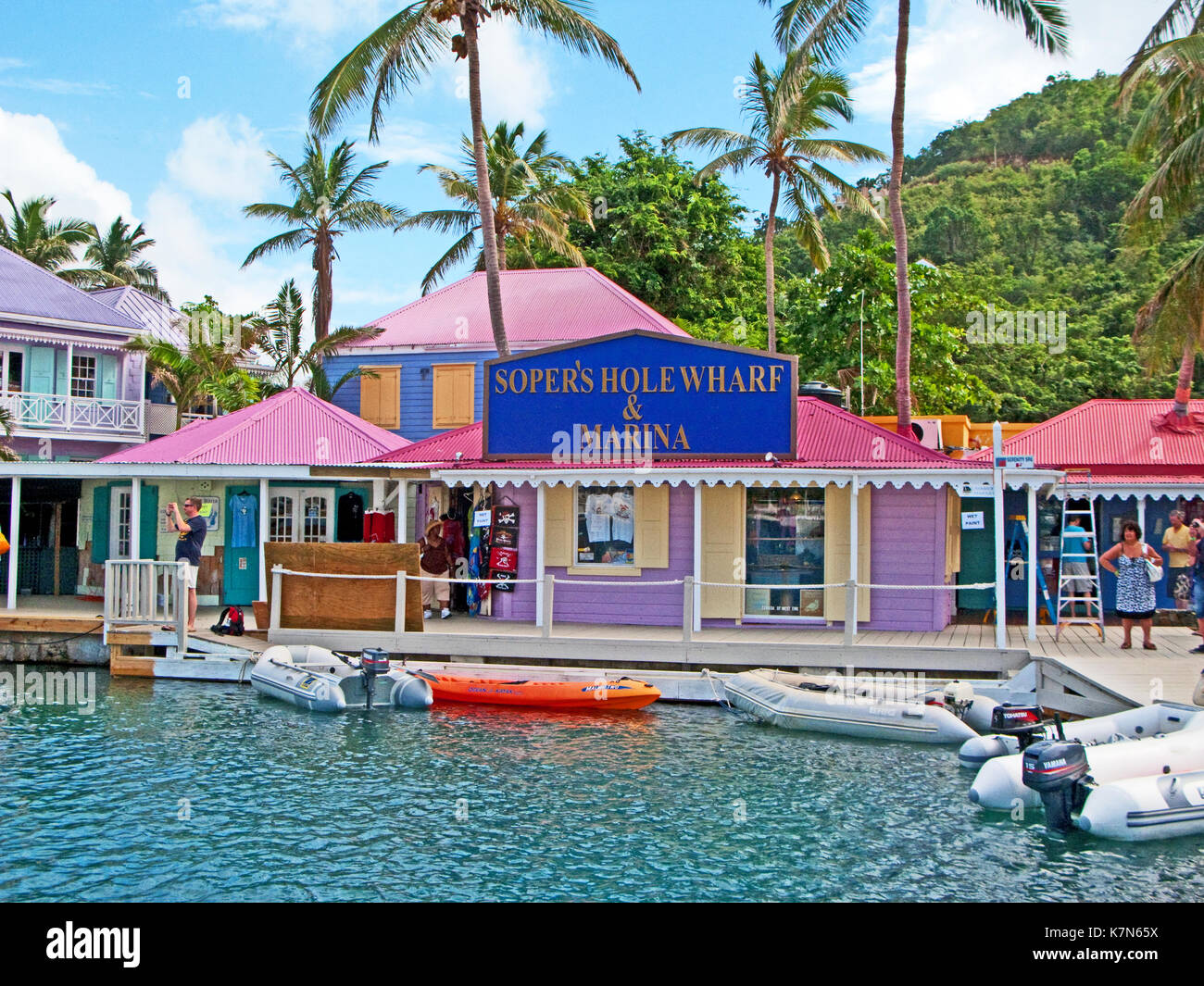 British Virgin Island, Pussers Landing, Tortola, Sopers Hole, Marina ...