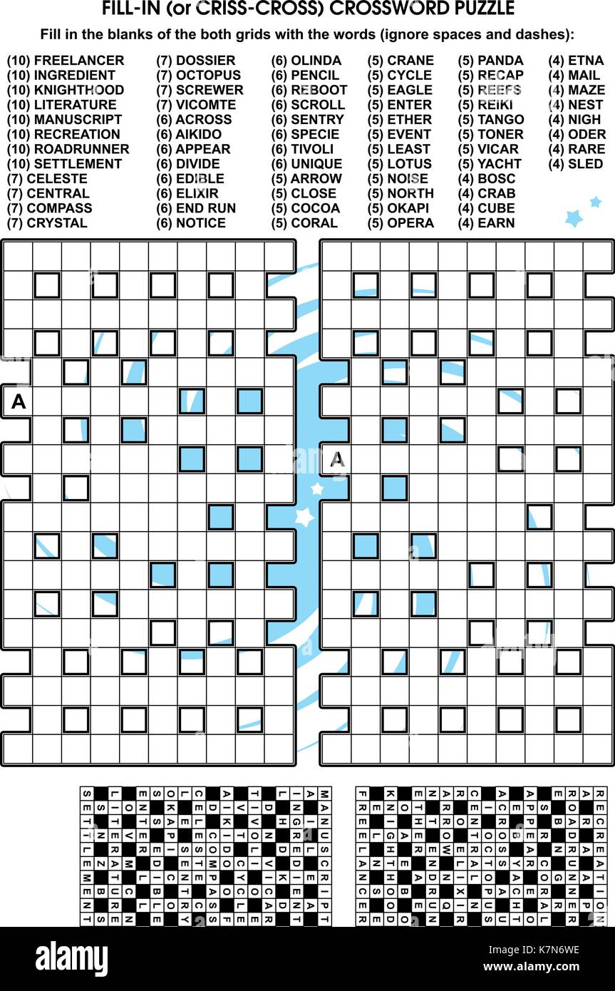 Criss cross Word Puzzle Fill In The Blanks Of The Crossword Puzzle 