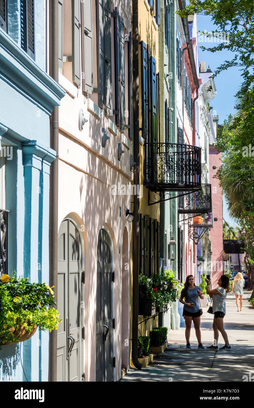 Charleston South Carolina,historic district,Rainbow Row,Georgian ...