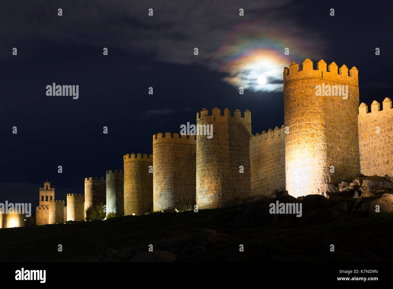 Famous old town of Avila with Extra-Muros churches and medieval city ...