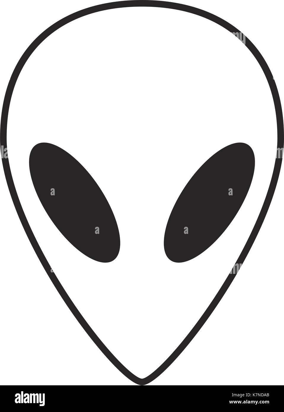 Alien, ufo face outline vector symbol icon design. . Beautiful ...