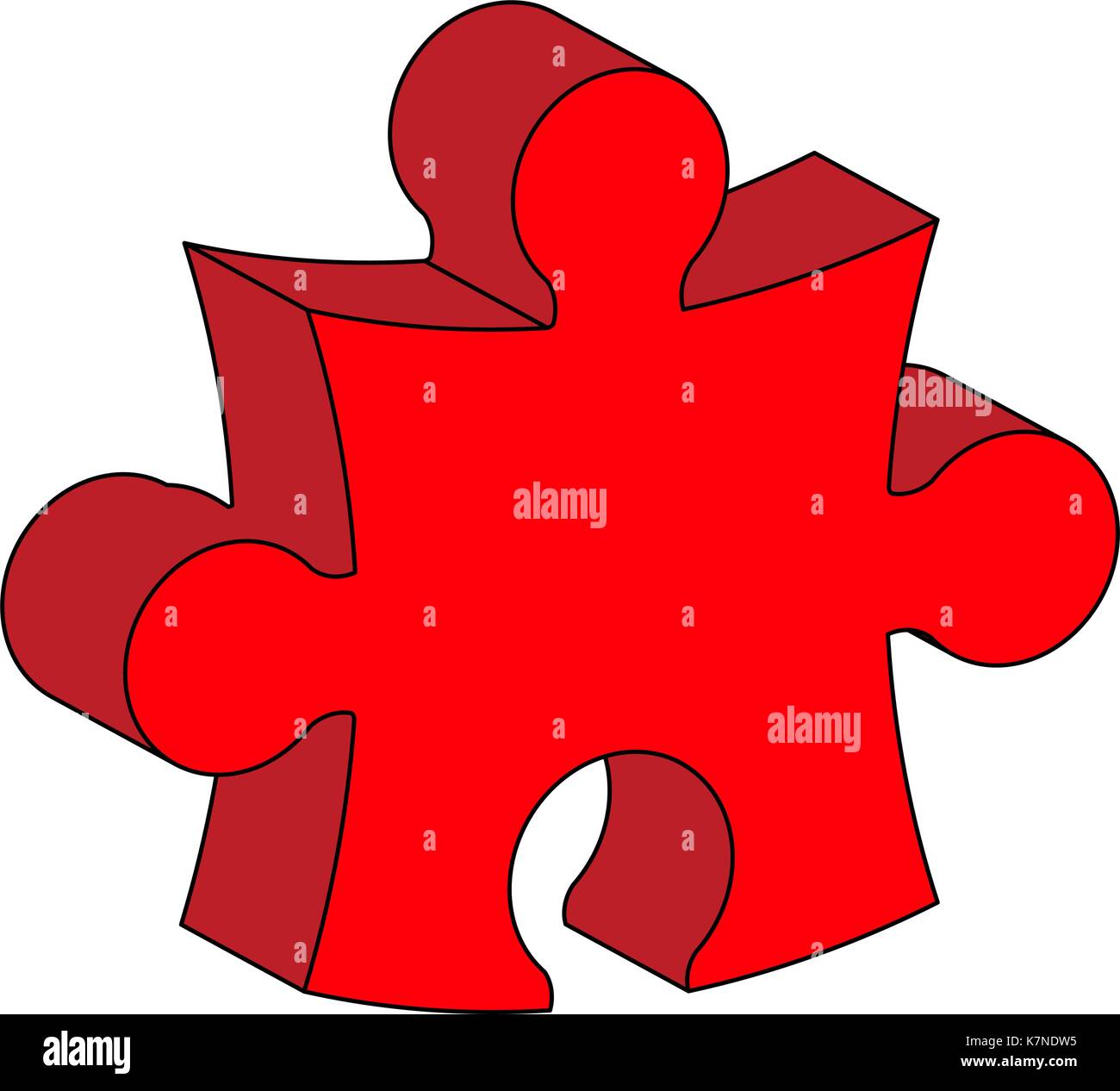 red puzzle 3d vector symbol icon design. Beautiful illustration ...