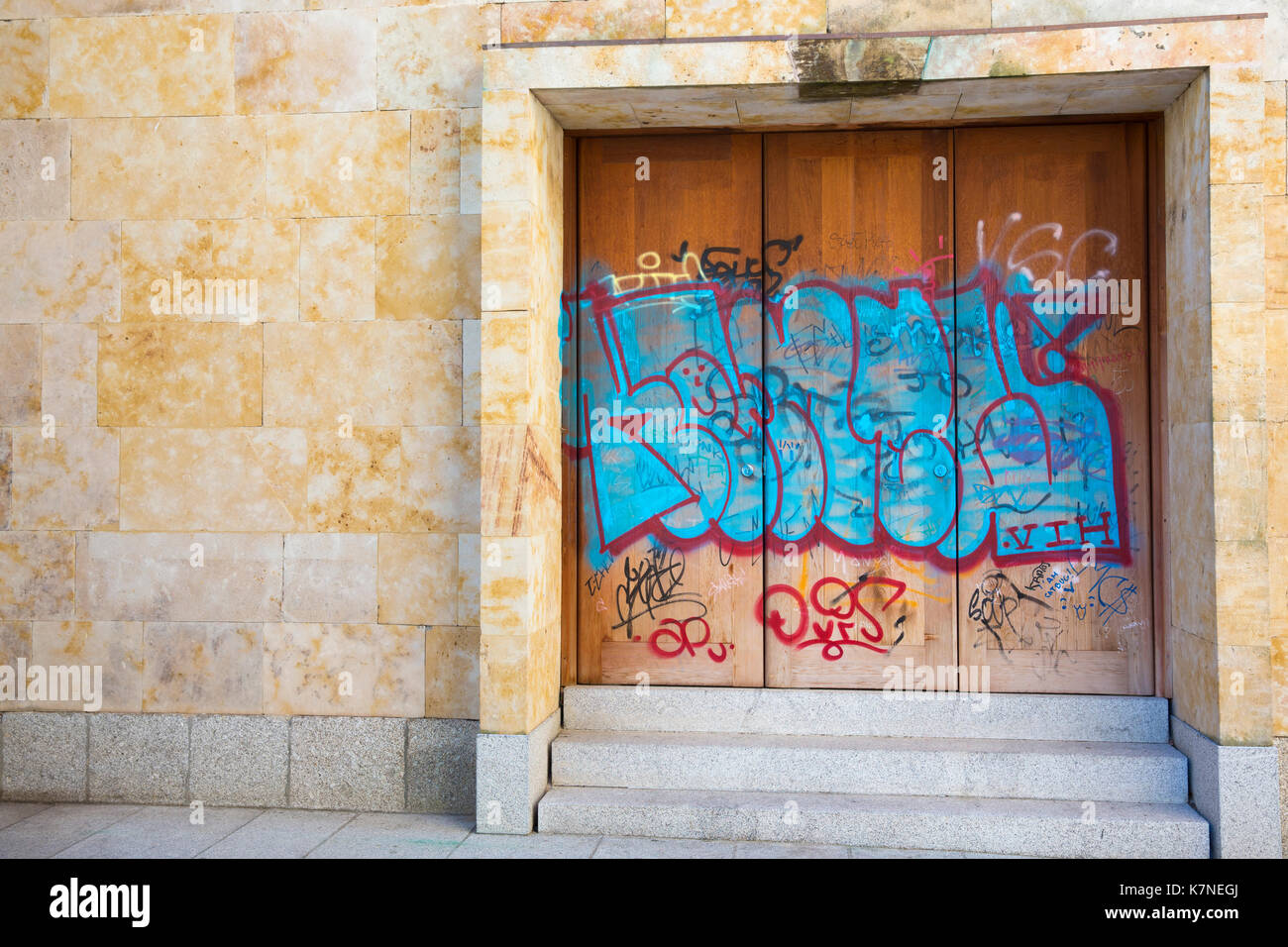 Graffiti street art on University of Salamanca, Spain Stock Photo - Alamy