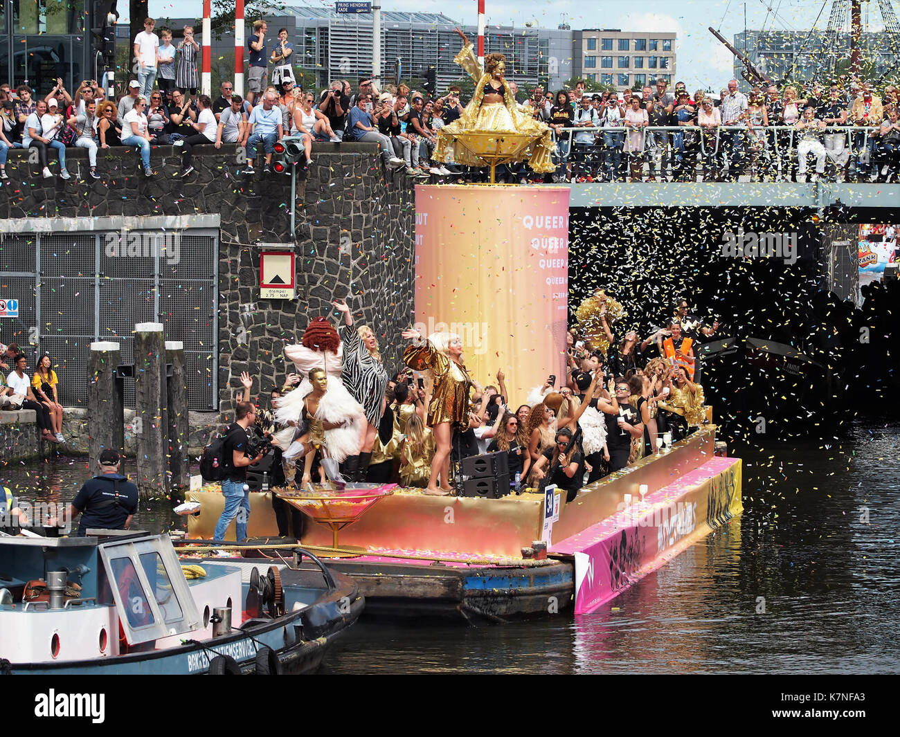 This image captures Boat 34 at the Canal Parade in Amsterdam, held in ...