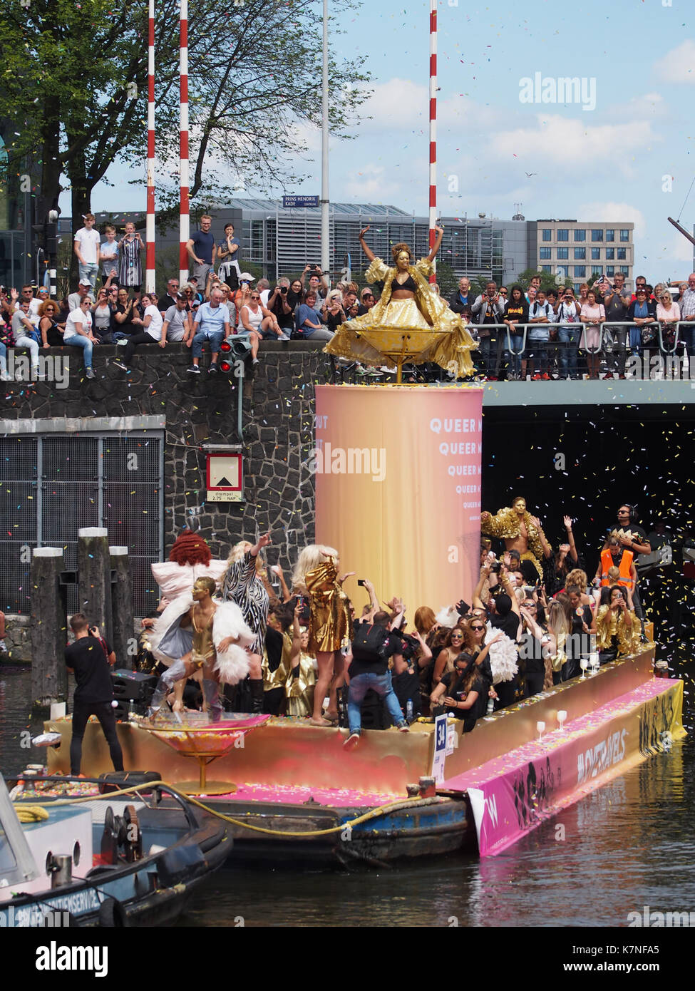 This image shows *Boat 34* from the 2017 Canal Parade in Amsterdam ...