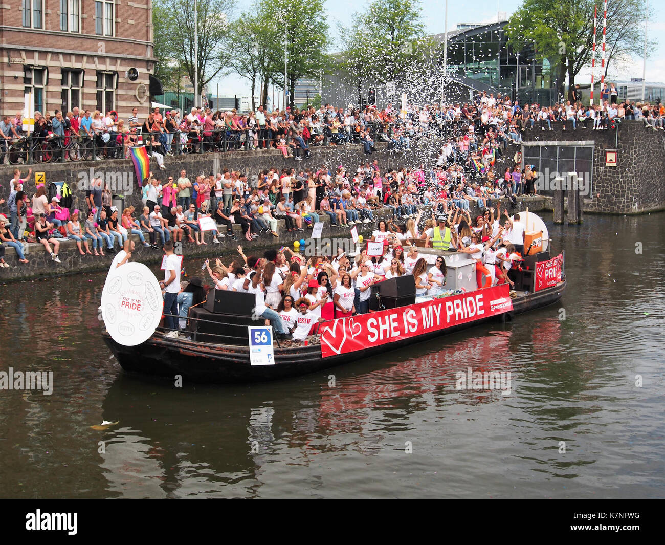 Boat 56, 'LetsBeOpen,' participated in the 2017 Canal Parade in ...