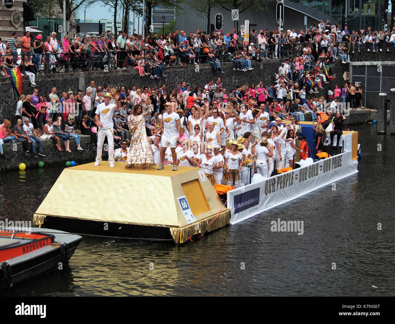 A photograph from the 2017 Canal Parade in Amsterdam features Boat 66 ...
