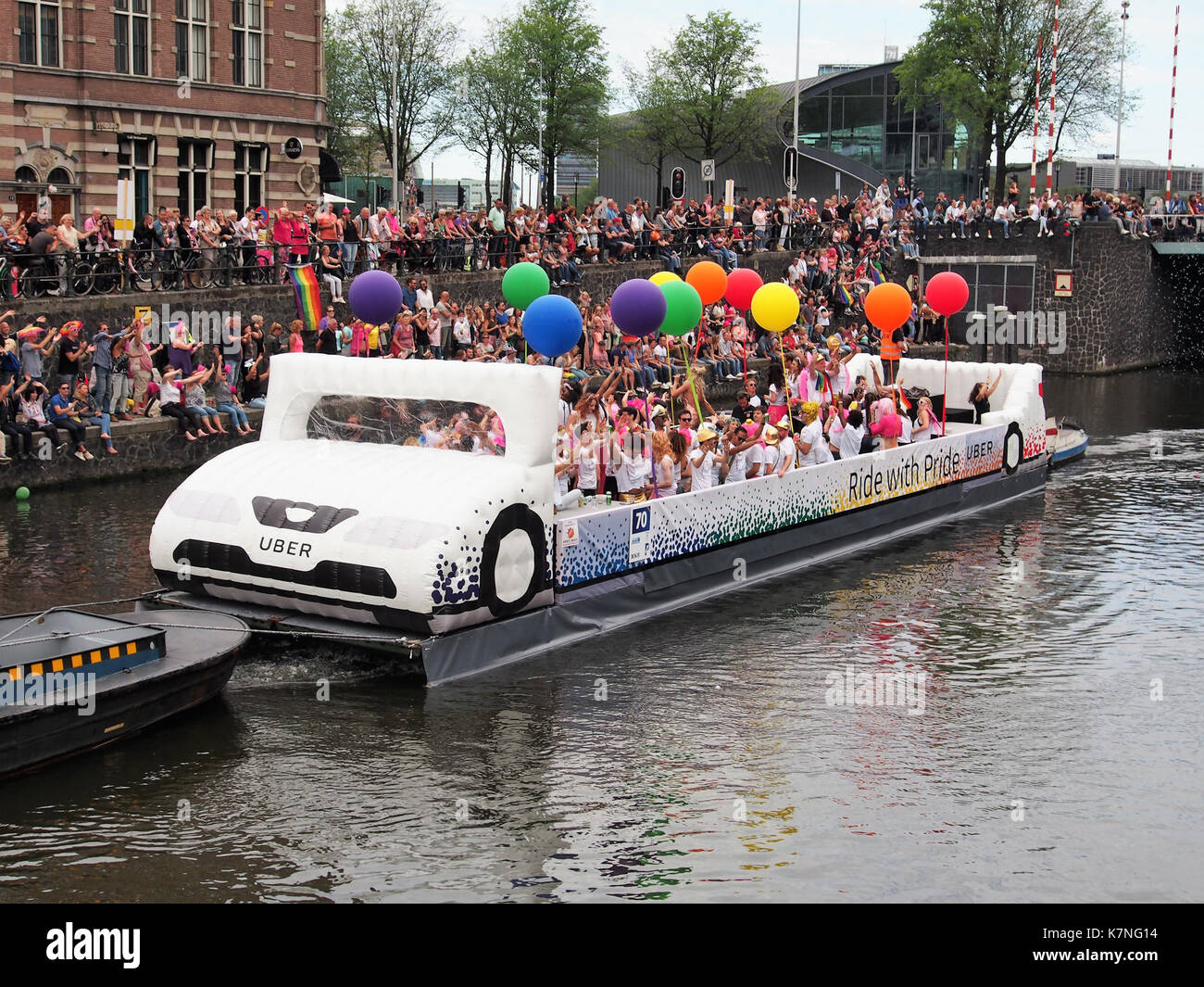 The 2017 Canal Parade in Amsterdam featured various themed boats ...