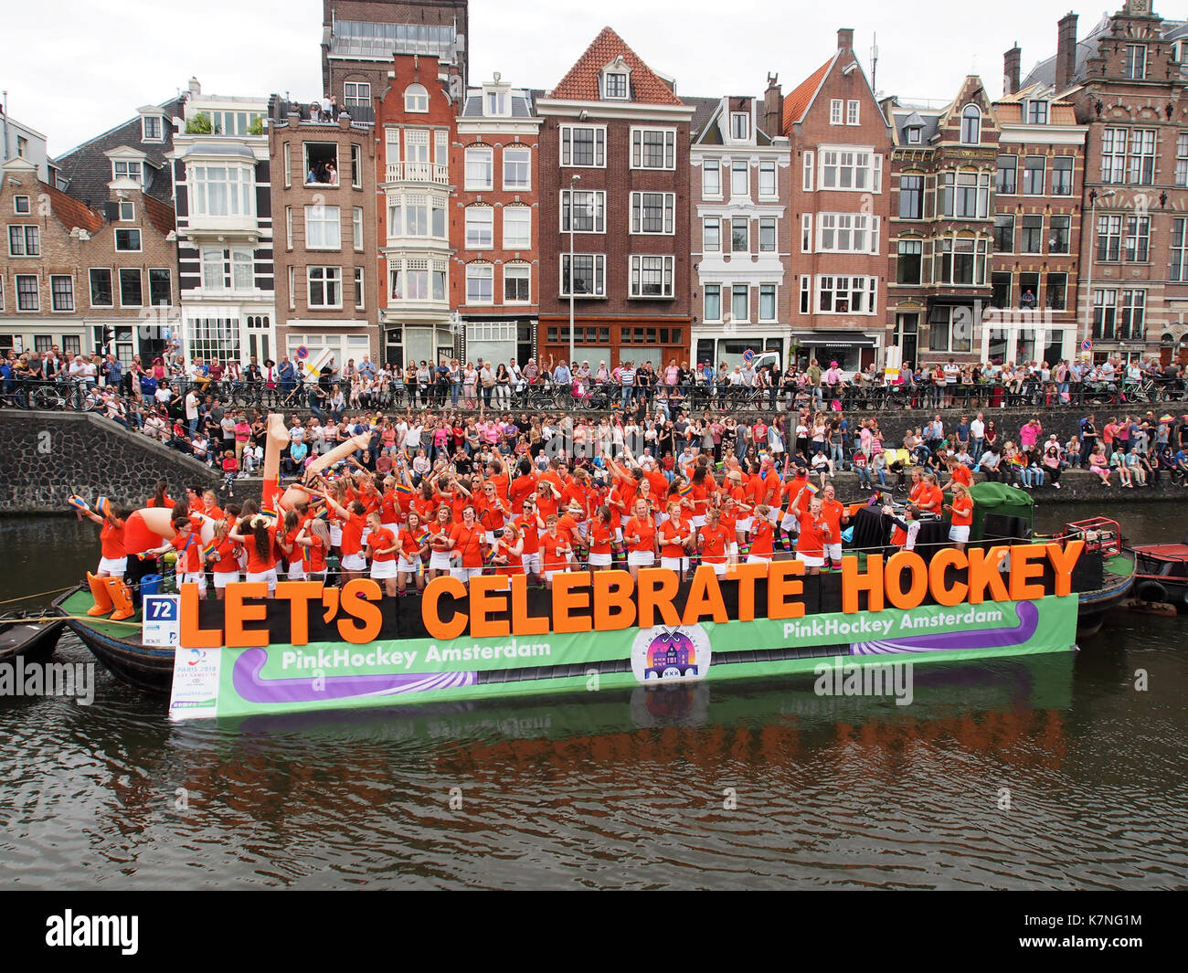 Boat 72 PinkHockey participated in the 2017 Canal Parade in Amsterdam ...