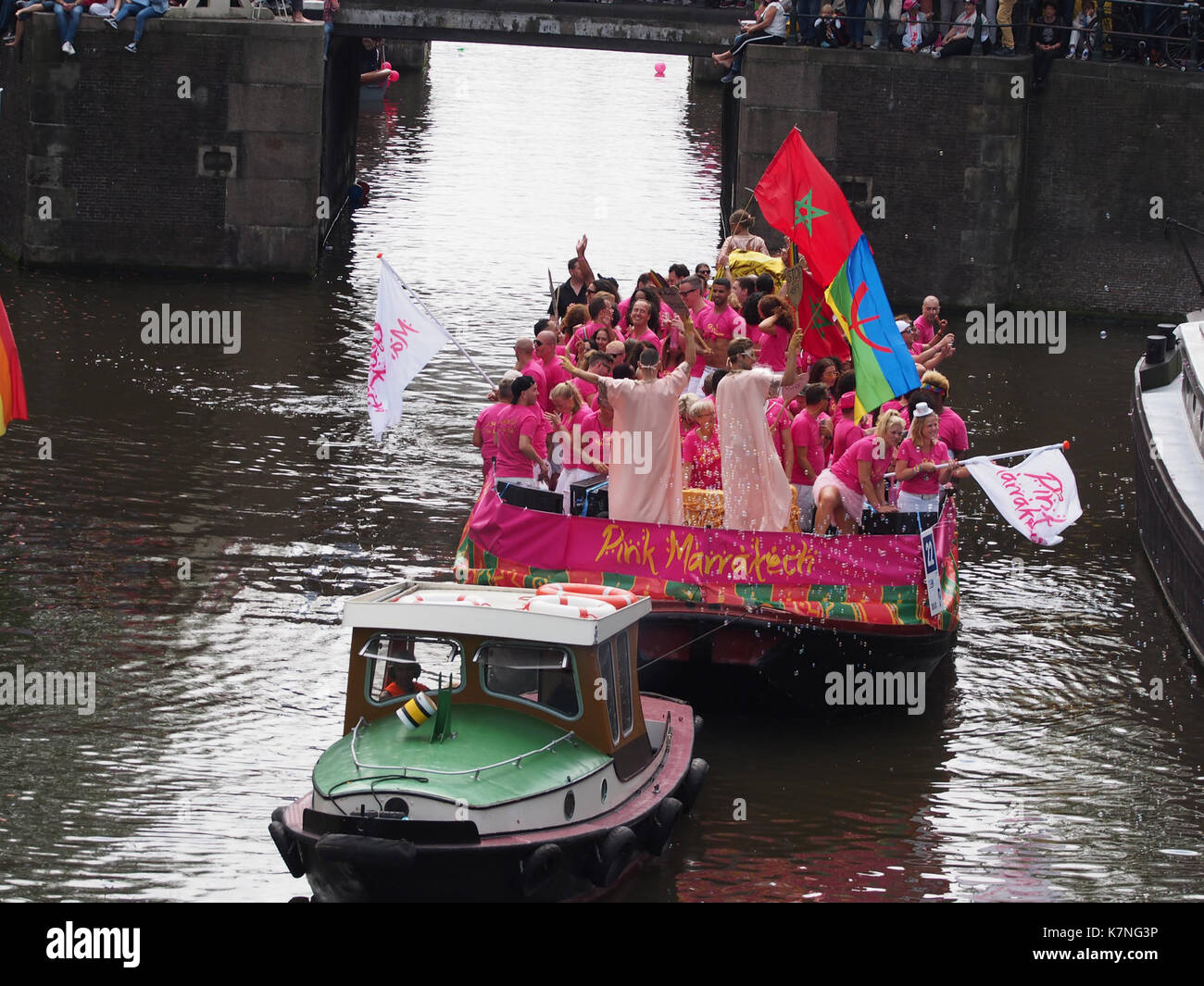 This photo from the 2017 Amsterdam Canal Parade captures Boat 22 ...