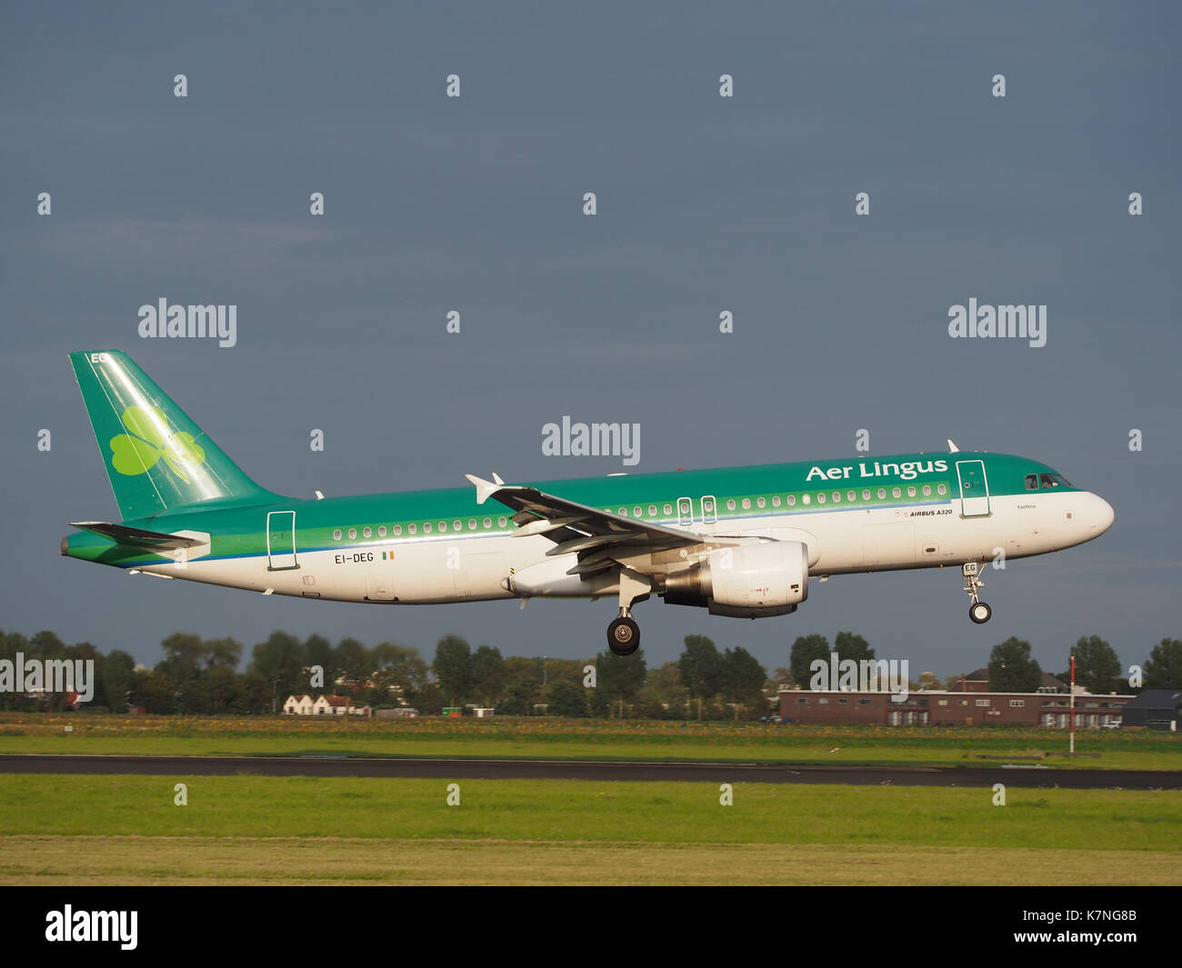 The Aer Lingus Airbus A320-214 (EI-DEG) is seen here at Schiphol ...