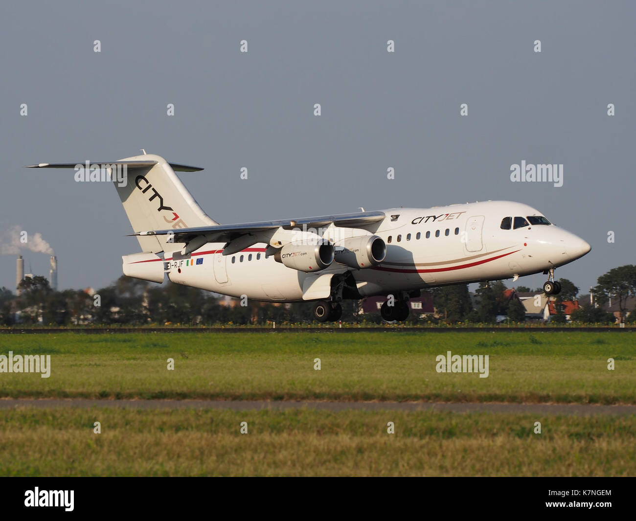 EI-RJF, a Cityjet British Aerospace Avro RJ85, is captured landing on ...