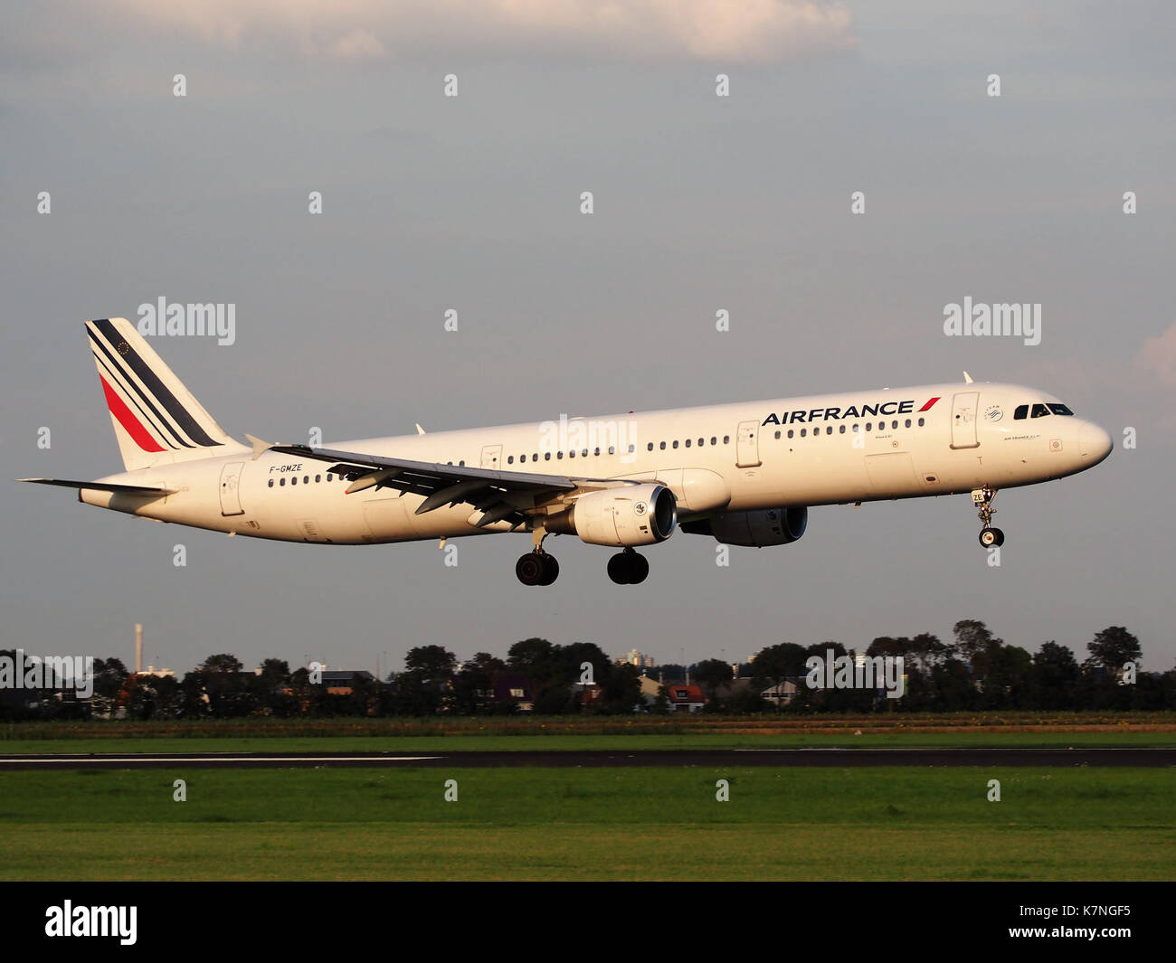 An Air France Airbus A321-111, registration F-GMZE, is seen landing at ...