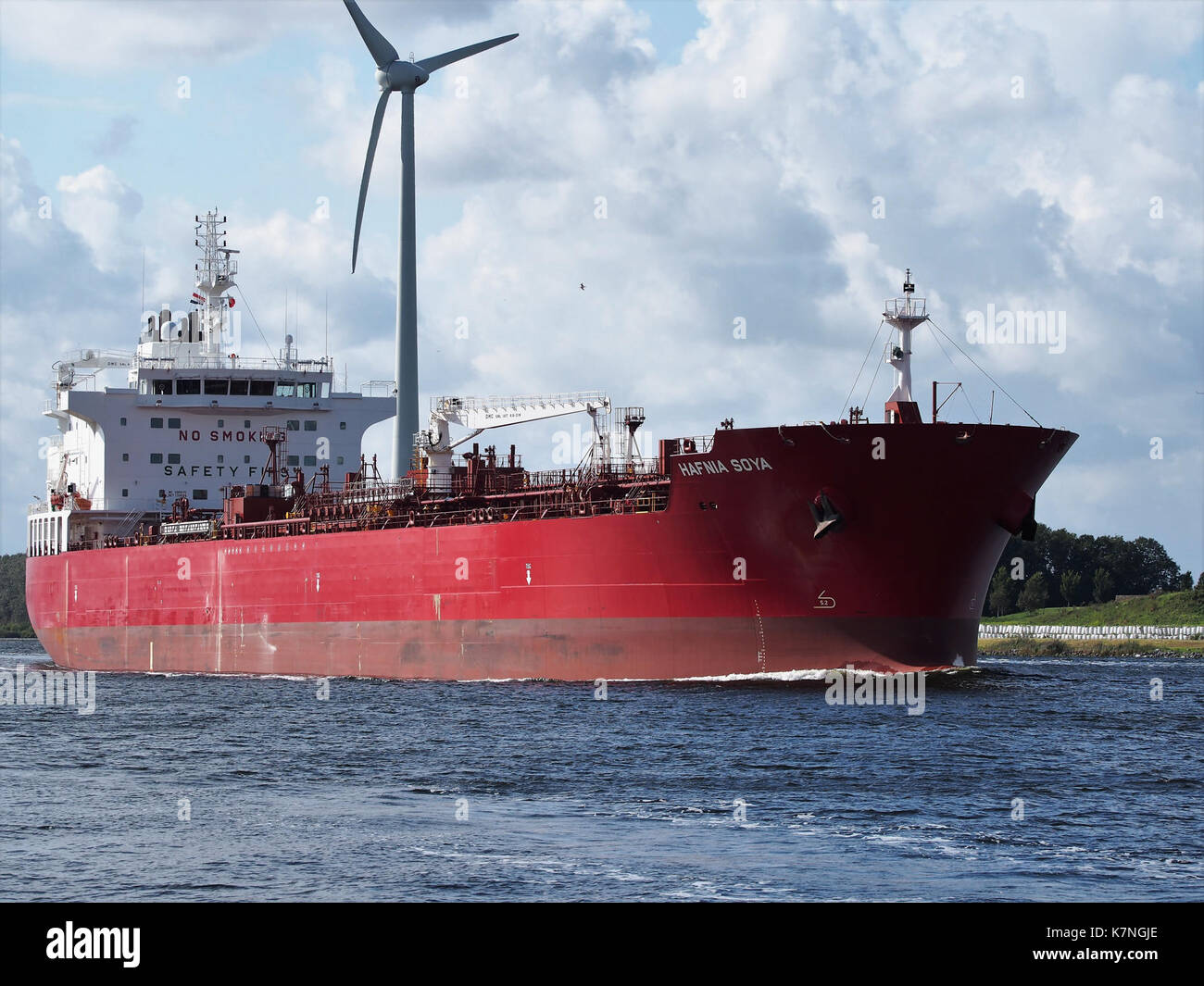 This image shows the Hafnia Soya, a chemical tanker vessel registered ...