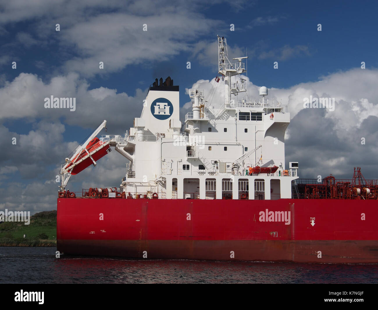 A photograph of the Hafnia Soya, a chemical tanker built in 2015 with ...