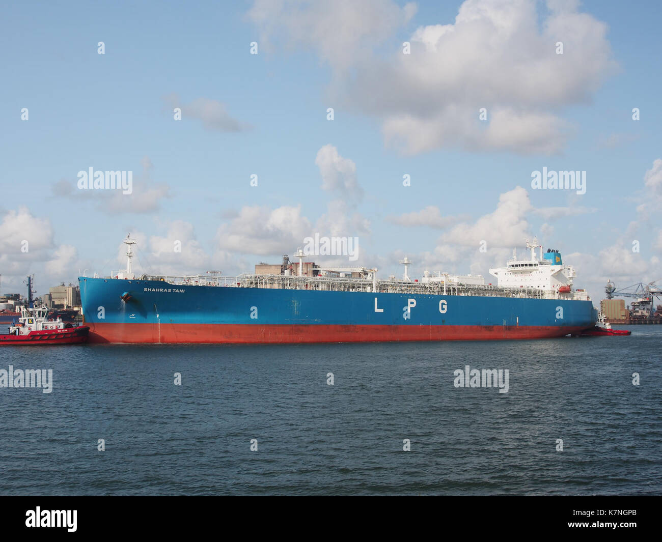 This image shows the Shahrastani, a 2016-built ship, navigating through ...