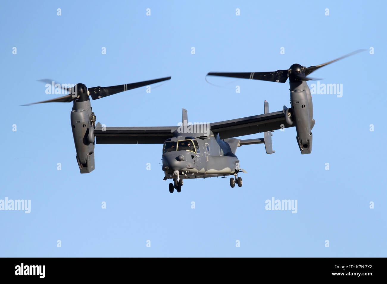USAF CV-22A Osprey assigned to the 7th SOS/352nd SOG lifting vertically ...