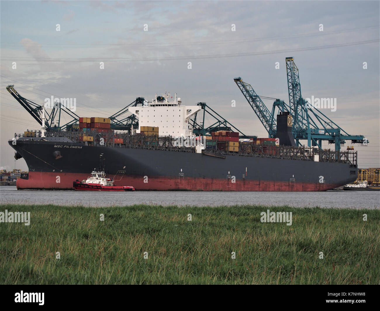 The MSC Filomena, a container ship launched in 2010, is shown docked at ...