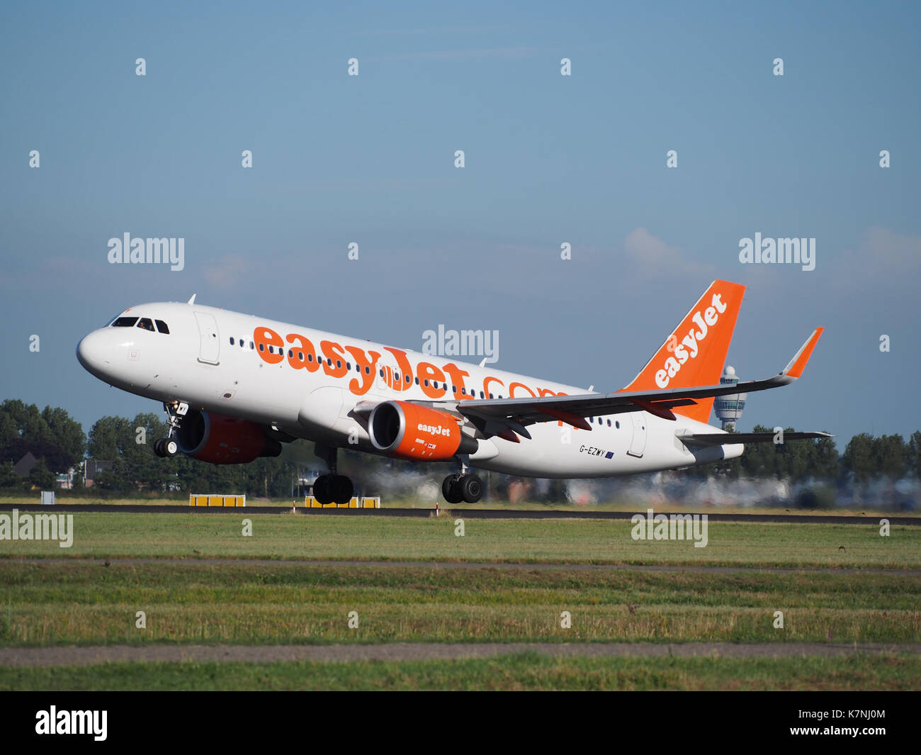 The image shows easyJet Airbus A320-214(WL) aircraft, registration G ...