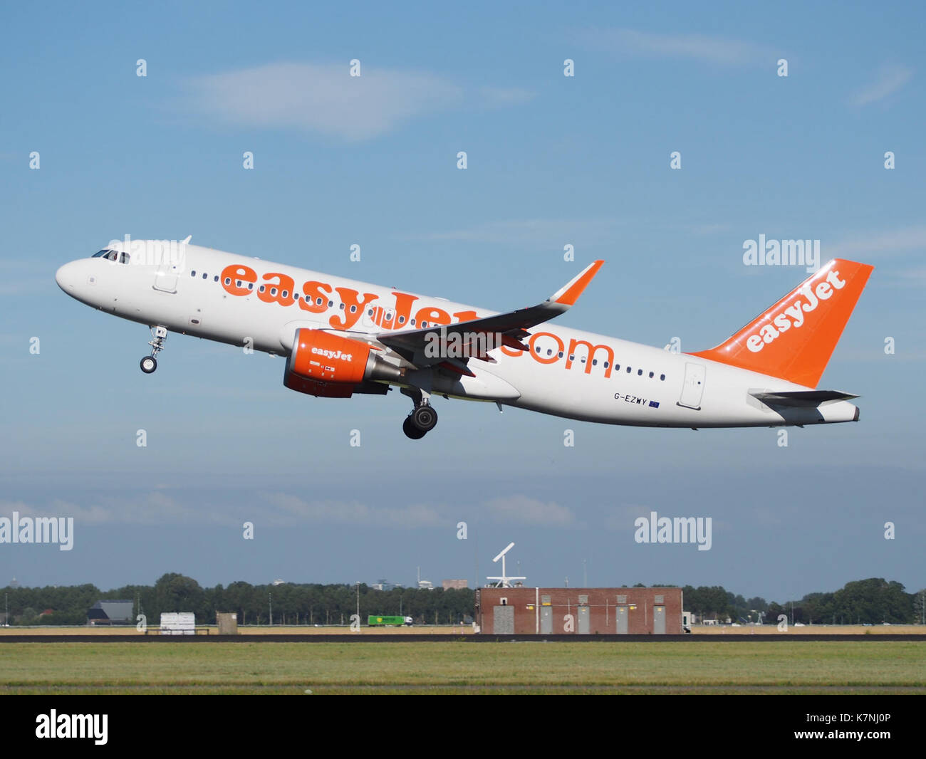 easyJet Airbus A320-214 (WL) with registration G-EZWY takes off from ...