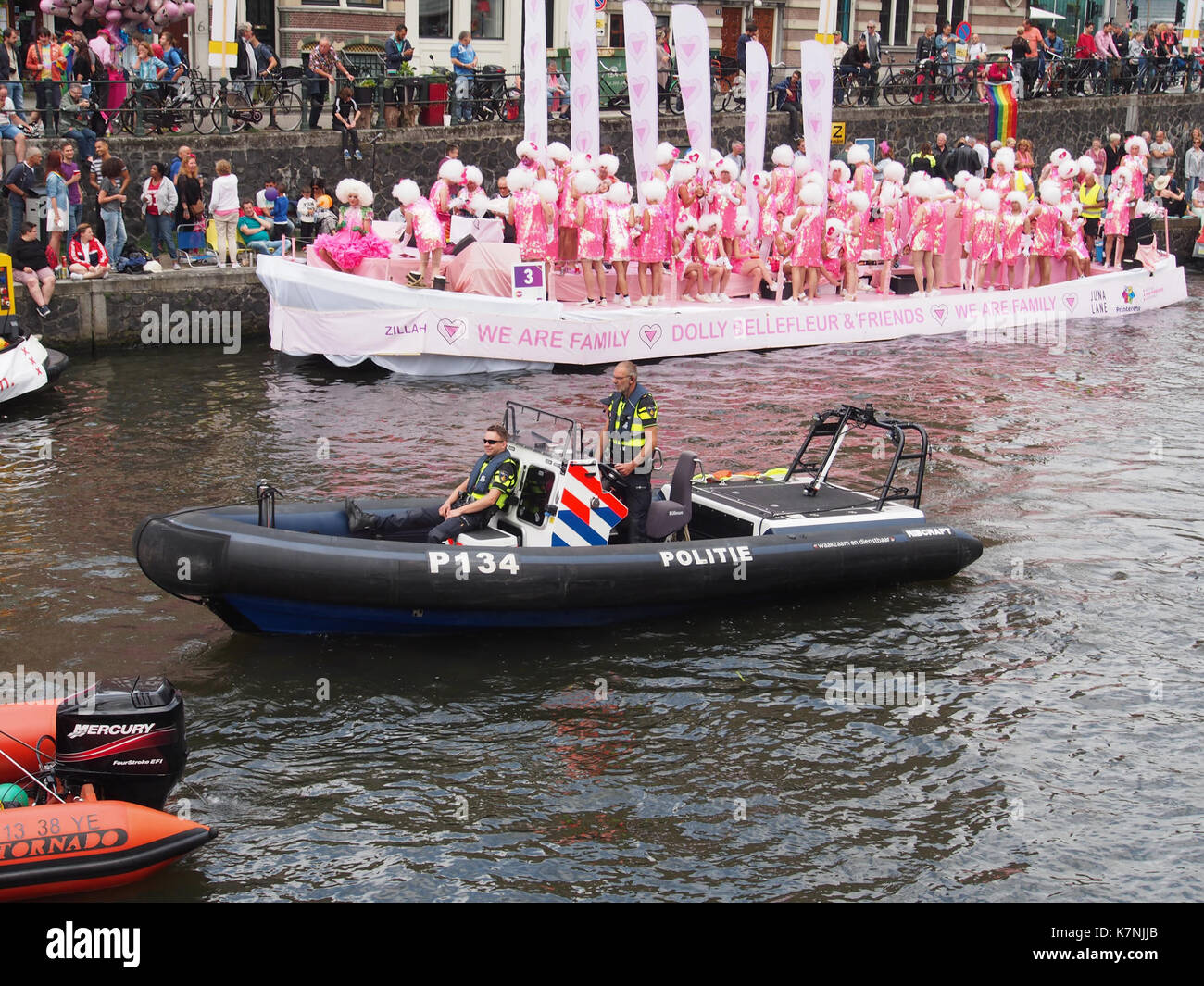 The image shows police officers (Politie) participating in the 2017 ...