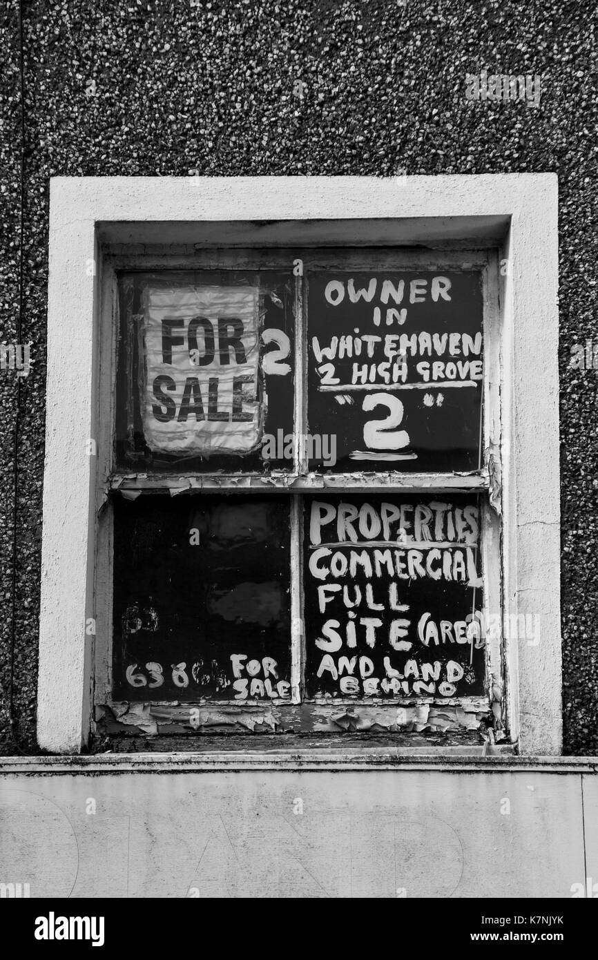 Advert in window Black and White Stock Photos & Images - Alamy