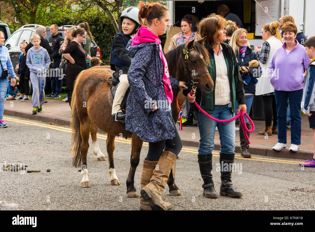 horses riding out for egremont crab fair Stock Photo - Alamy
