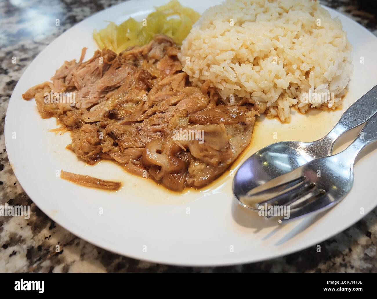 Chinese Cuisine, Traditional Pork Leg Stew with Five Spice on Rice ...