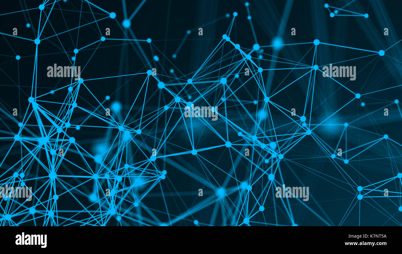 Abstract connection dots. Technology background. Network concept 3d rendered Stock Photo - Alamy