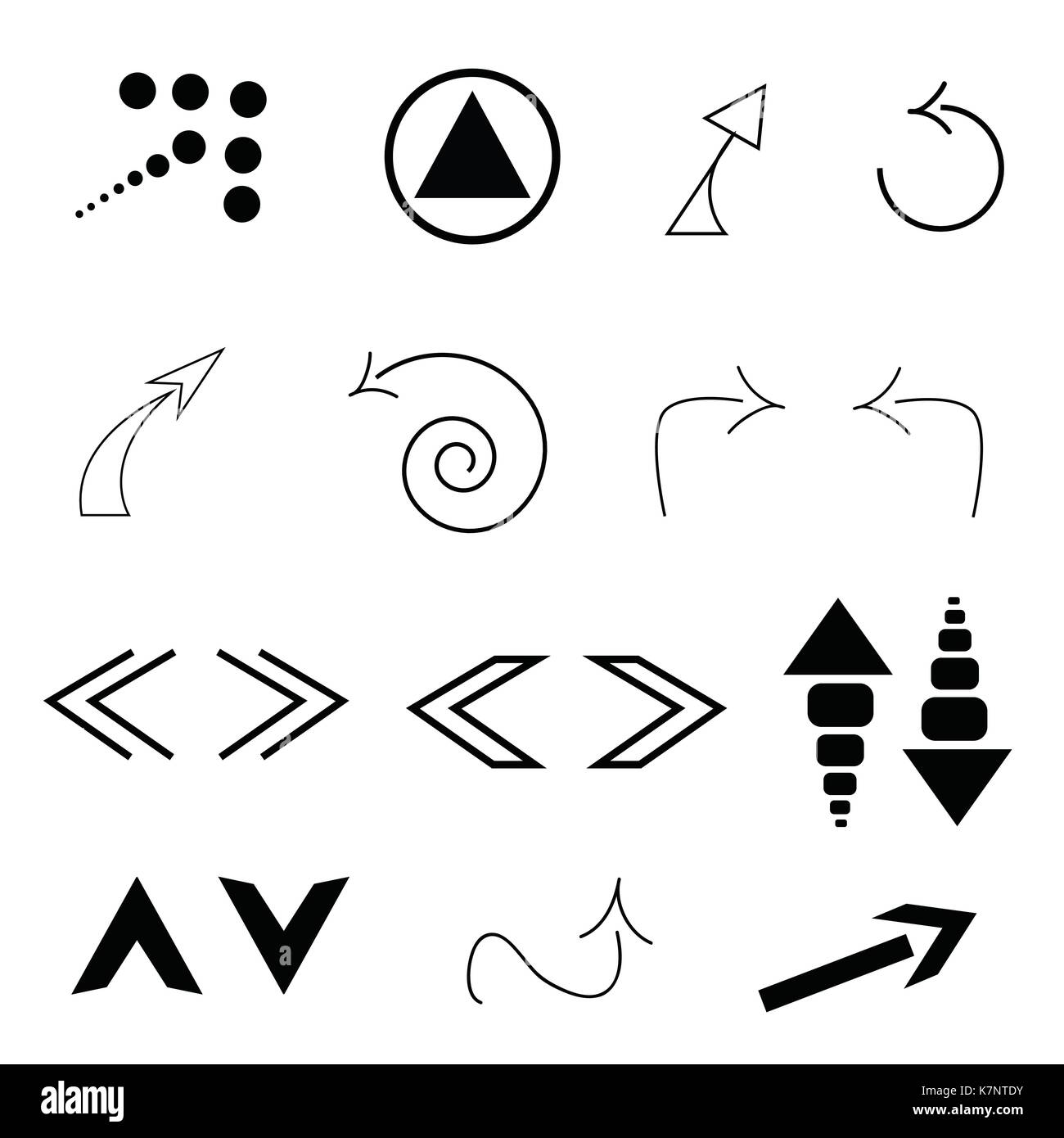 hand drawn arrows - set of black arrows vector in different shapes ...