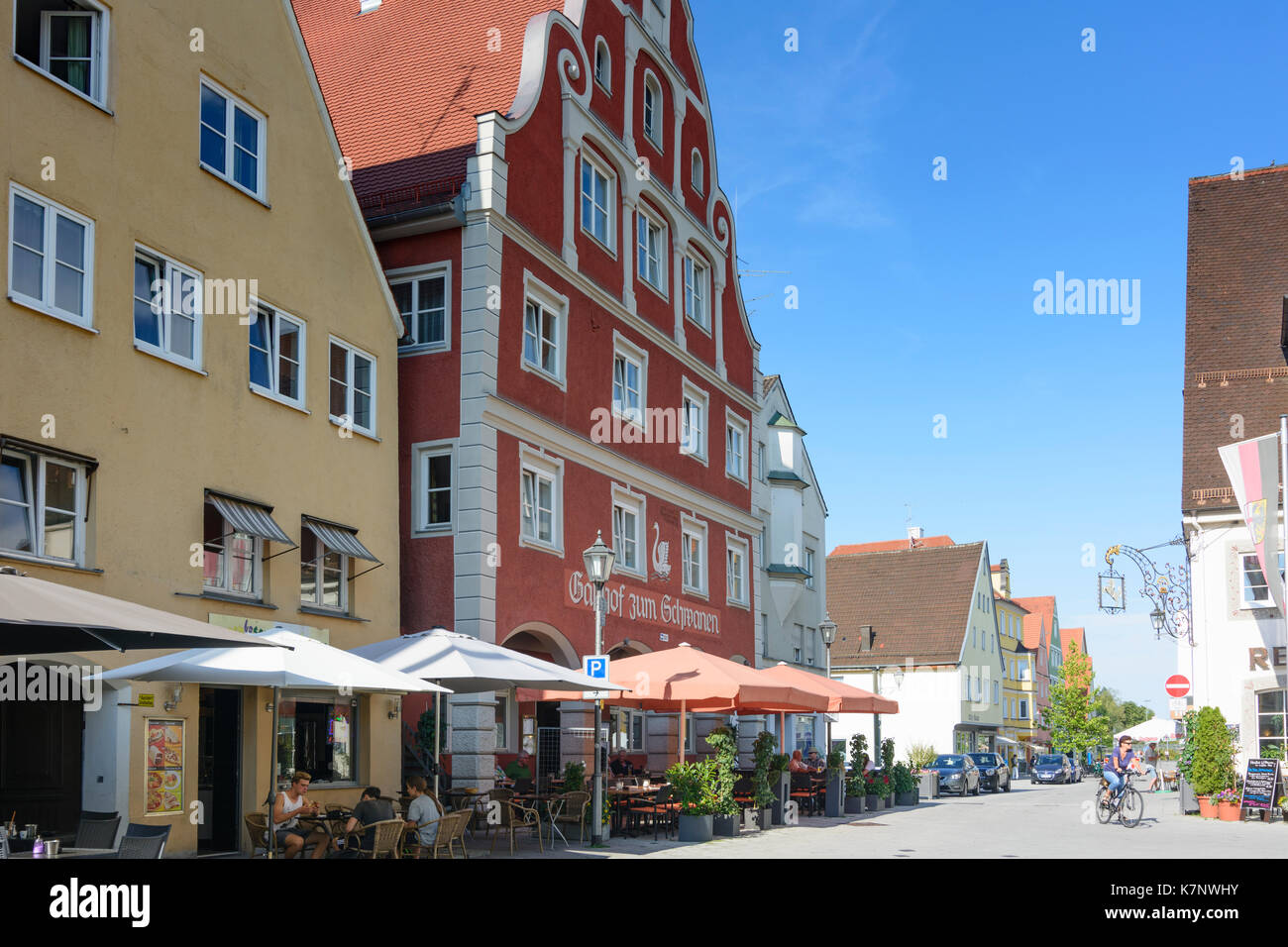 market square Weinmarkt, Memmingen, Schwaben, Swabia, Bayern, Bavaria ...