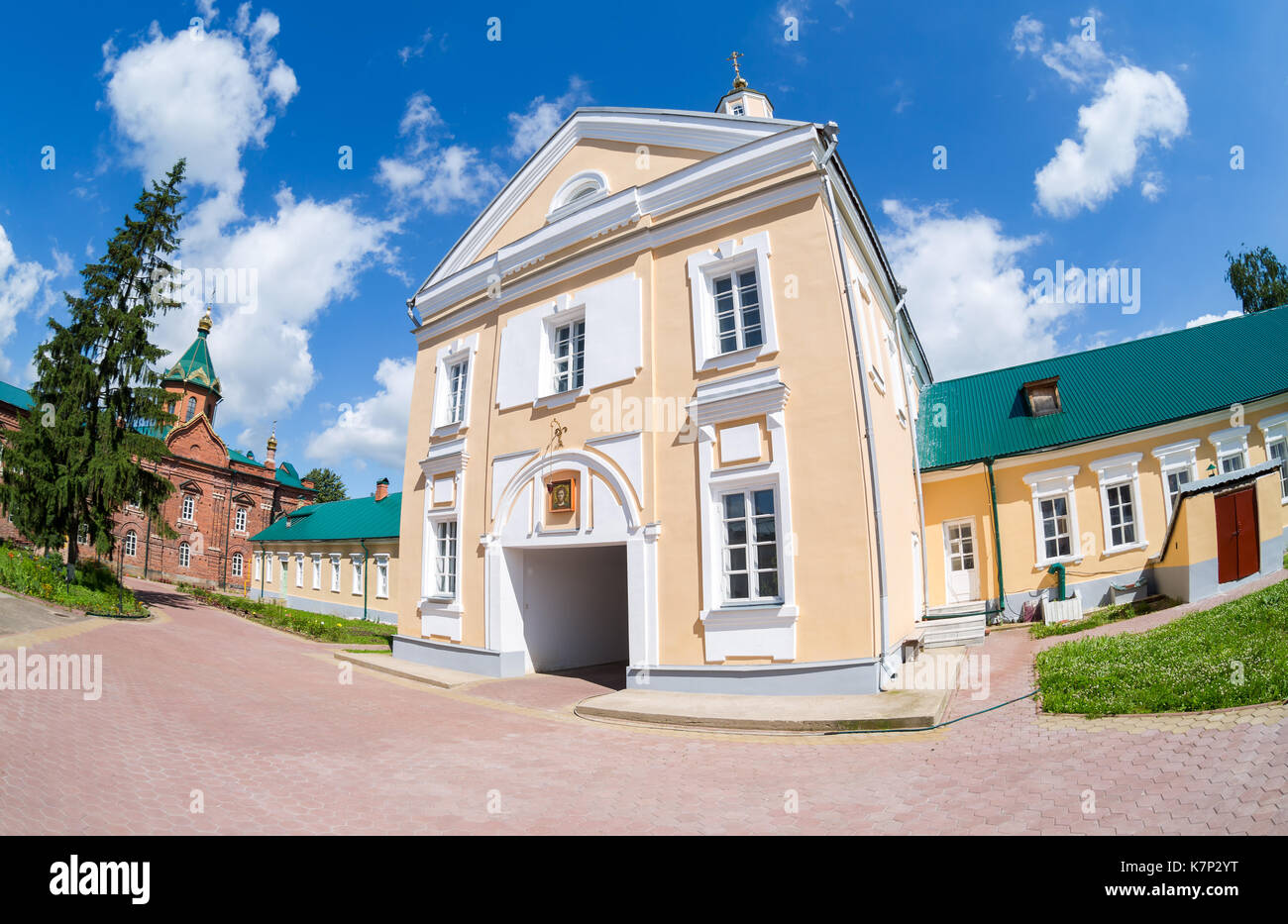 View on the Holy Spirit Monastery in Borovichi, Russia. Monastery was ...