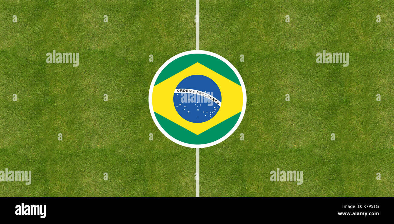 Brazil flag football ground hi-res stock photography and images - Alamy