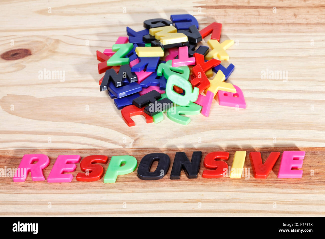 Responsive colorful words Stock Photo - Alamy