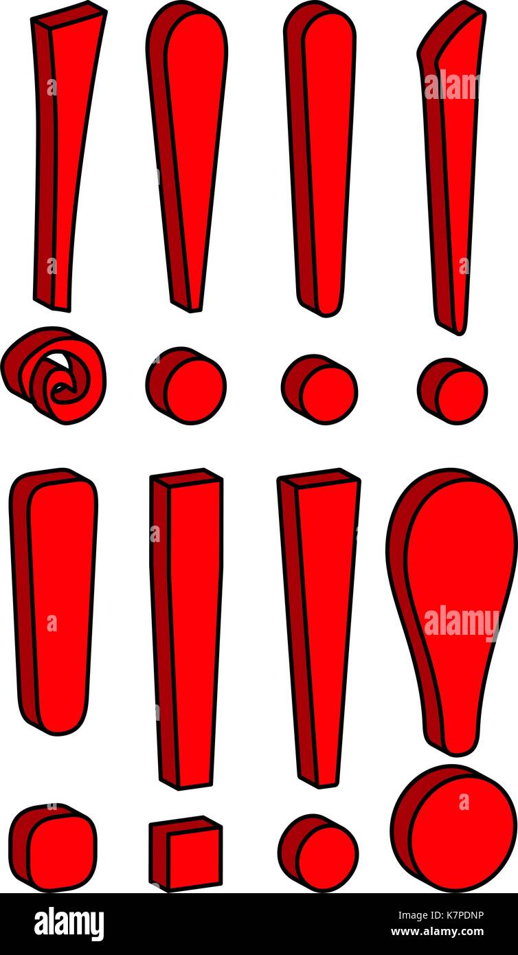 exclamation mark cartoon vector symbol icon design. Beautiful ...