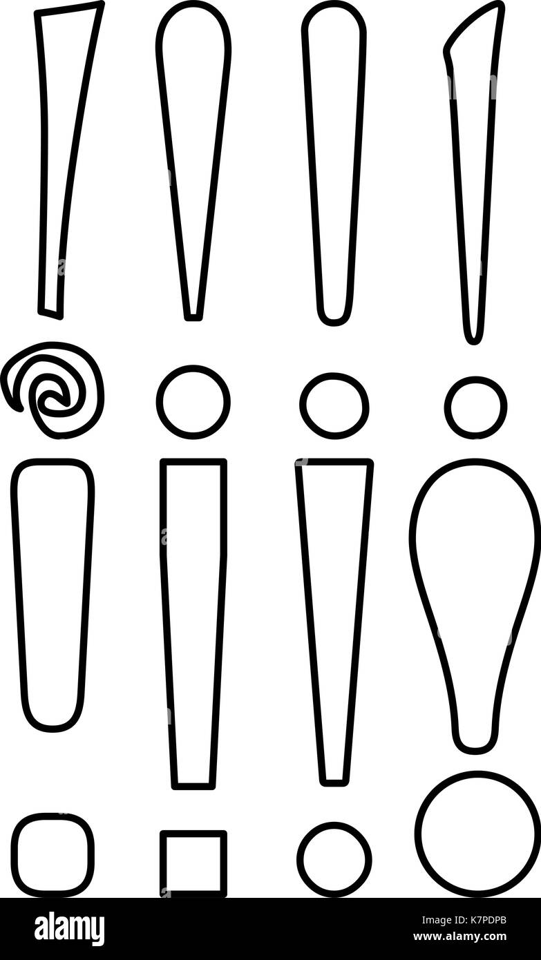 exclamation mark silhouette vector symbol icon design. Beautiful ...