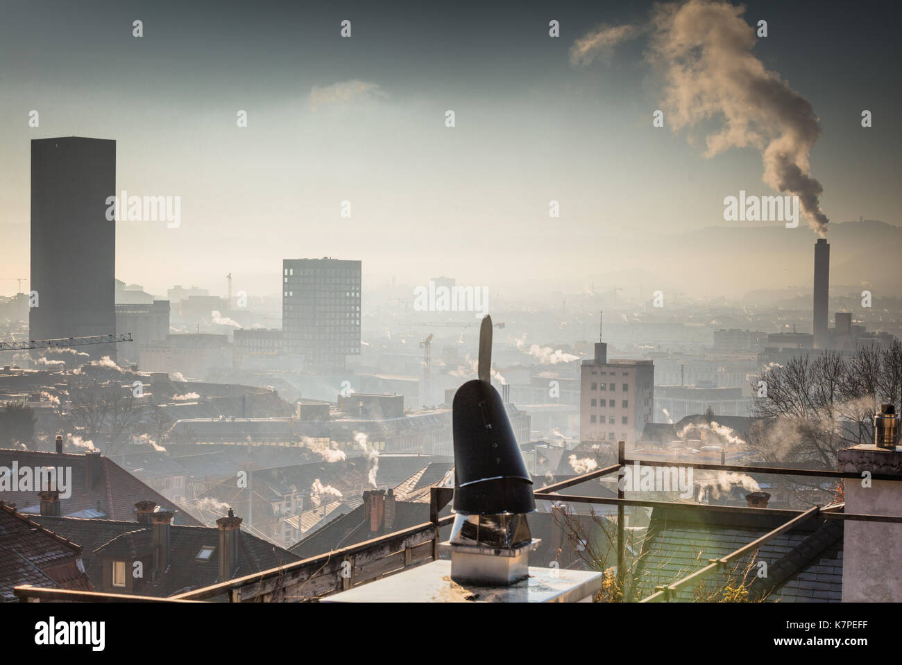 Roof top view of beatuful Zurich Stock Photo - Alamy