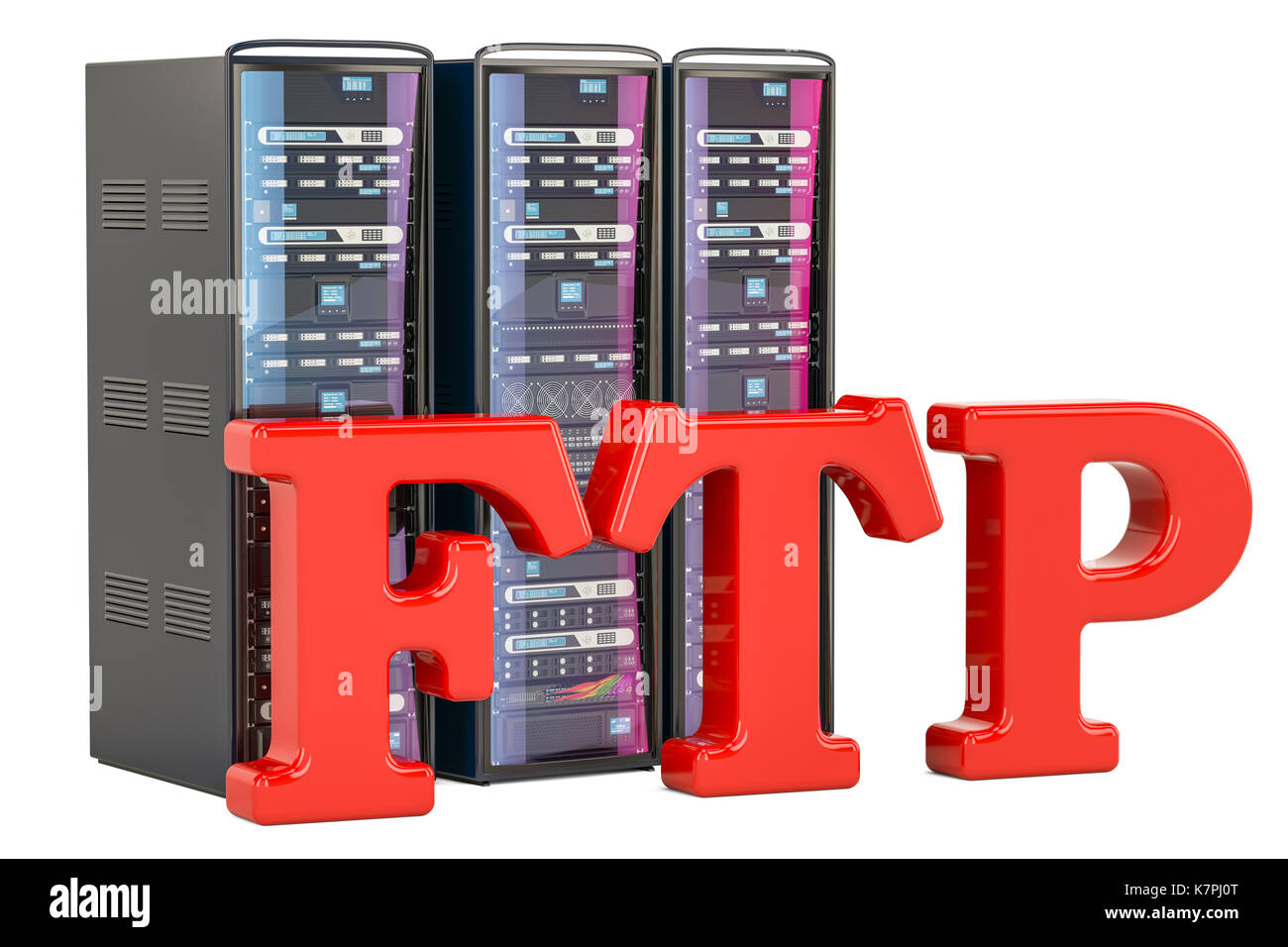 FTP Server concept. 3D rendering isolated on white background Stock ...
